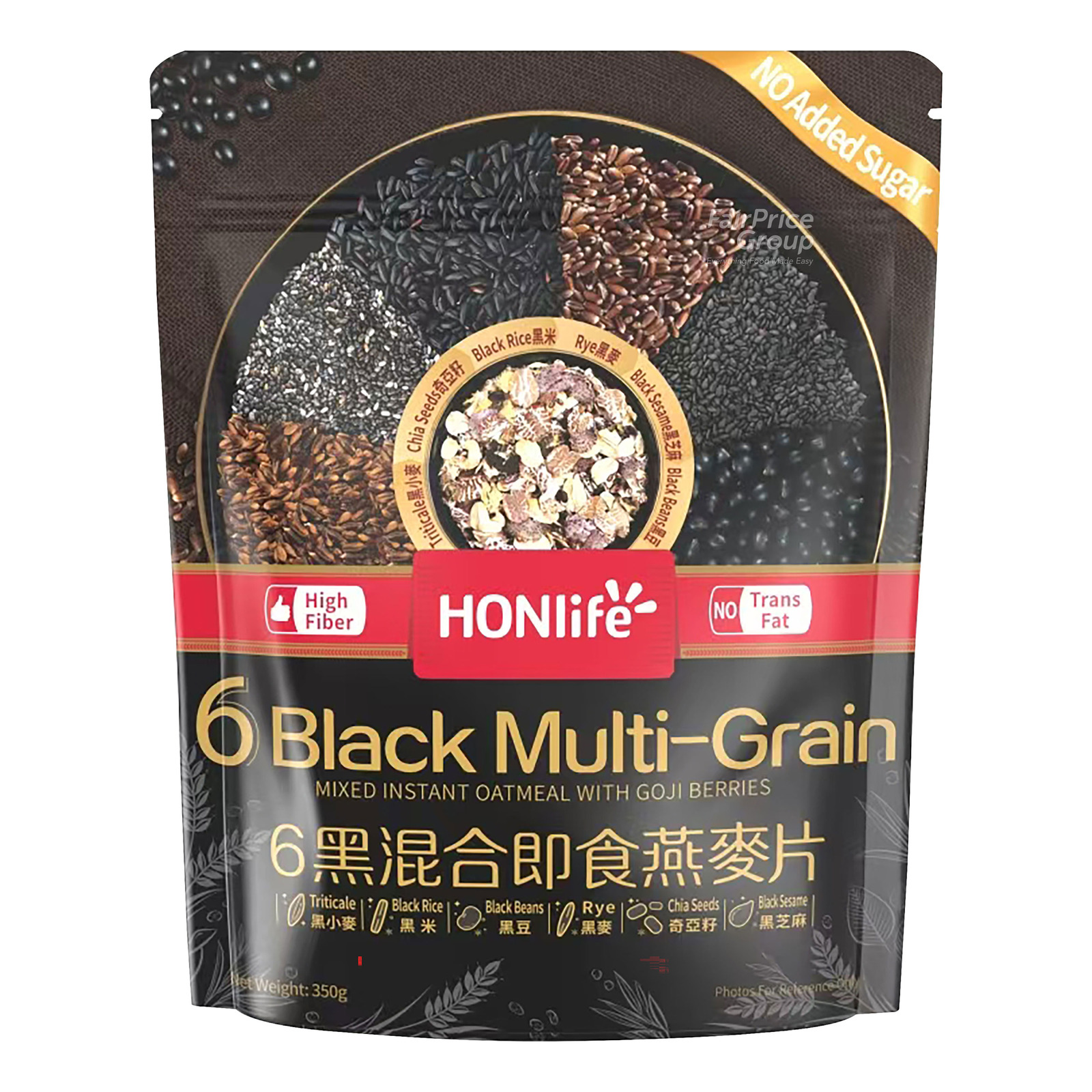 Honlife Instant Oatmeal - 6 Black Multi Grain | NTUC FairPrice