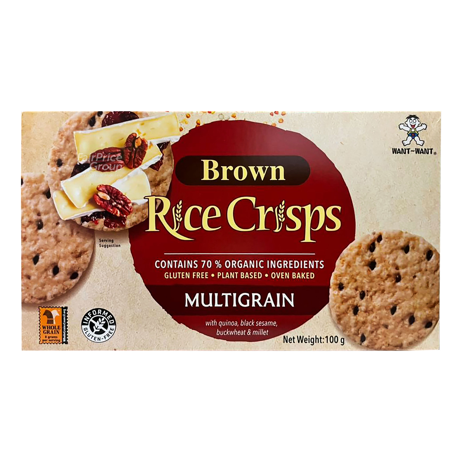 Want Want Brown Rice Crisps - Multigrain | NTUC FairPrice