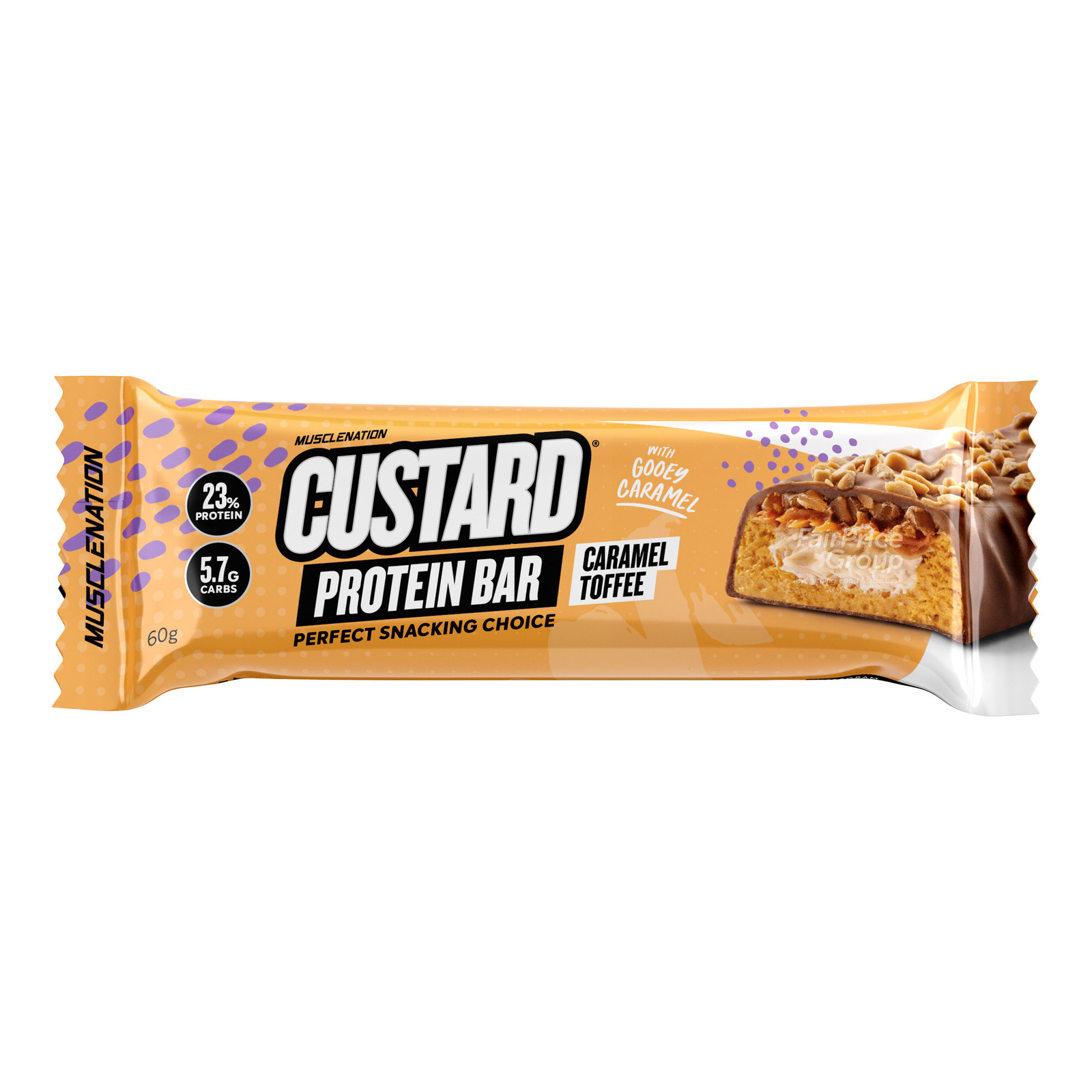 Muscle Nation Custard Protein Bar - Caramel Toffee | NTUC FairPrice