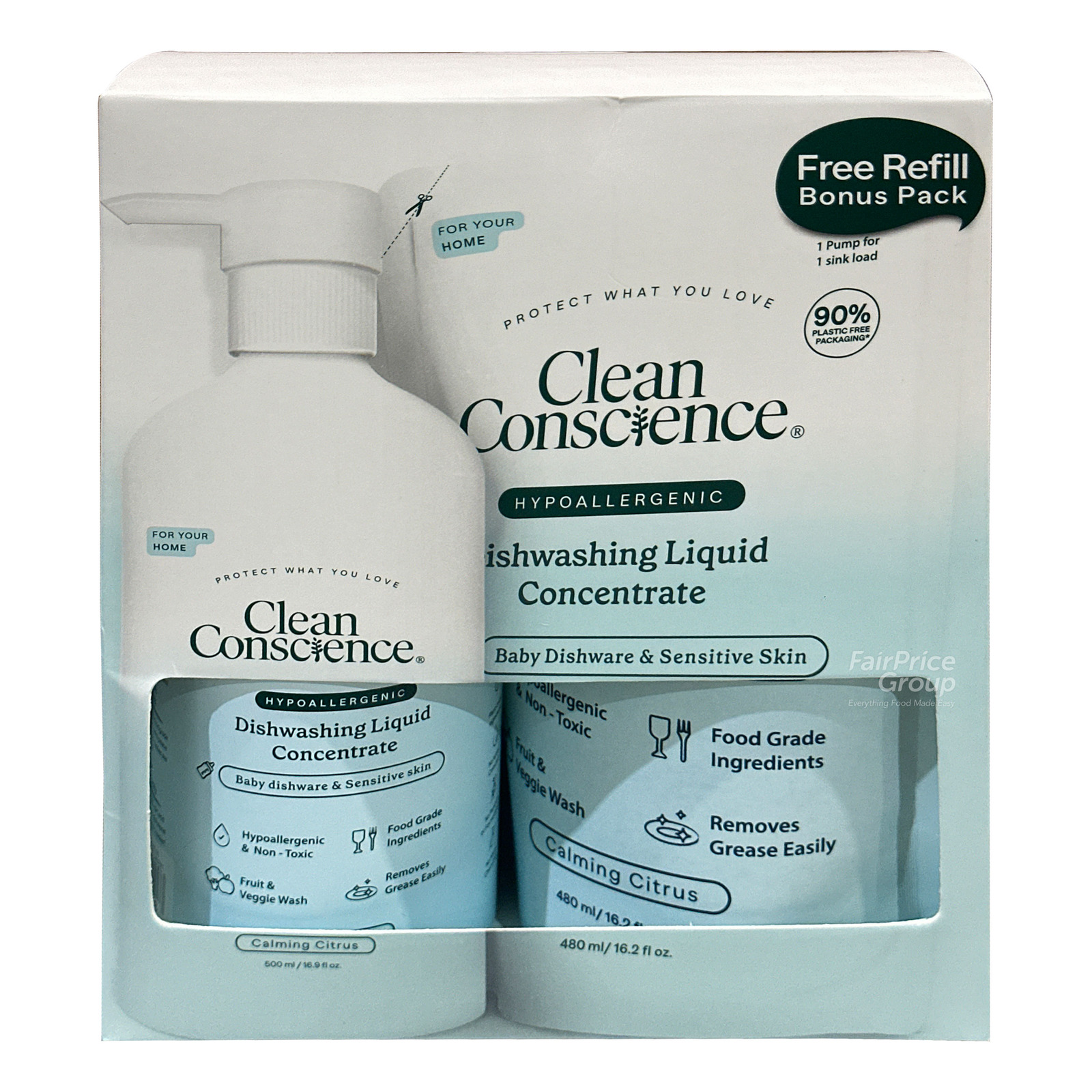 Clean Conscience Dishwashing Liquid + Refill (Calming Citrus) | NTUC ...