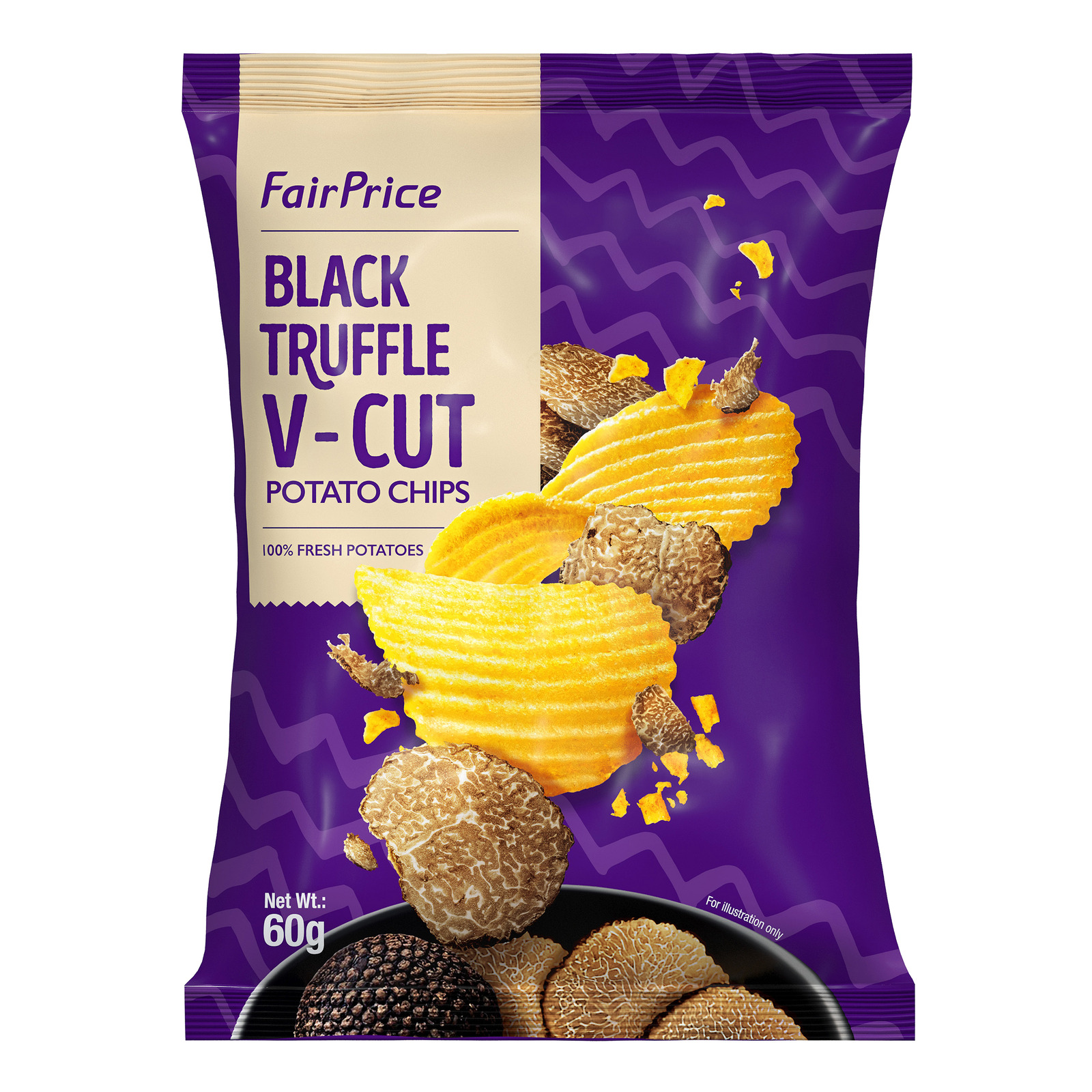 FairPrice V-Cut Potato Chips - Black Truffle | NTUC FairPrice