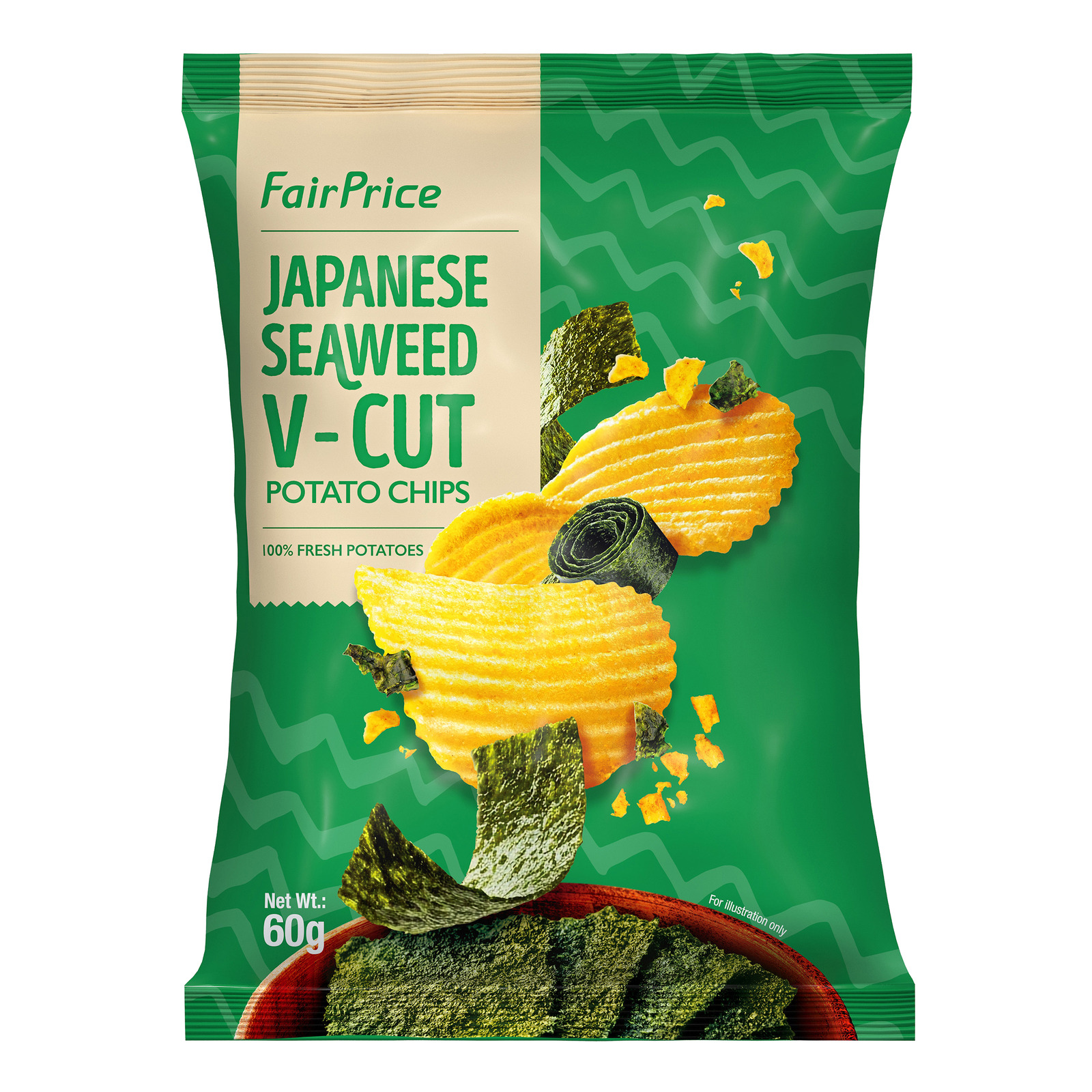 FairPrice V-Cut Potato Chips - Japanese Seaweed | NTUC FairPrice