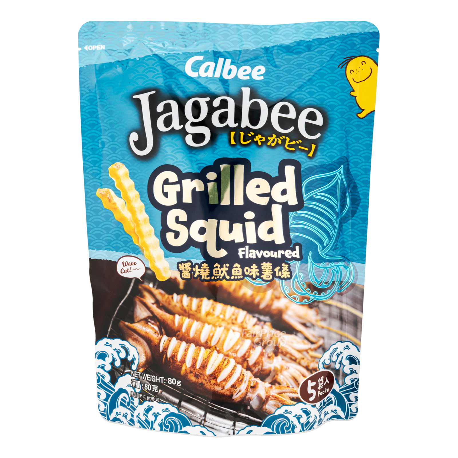 Calbee Jagabee Wave Cut Potato Sticks - Grilled Squid | NTUC FairPrice