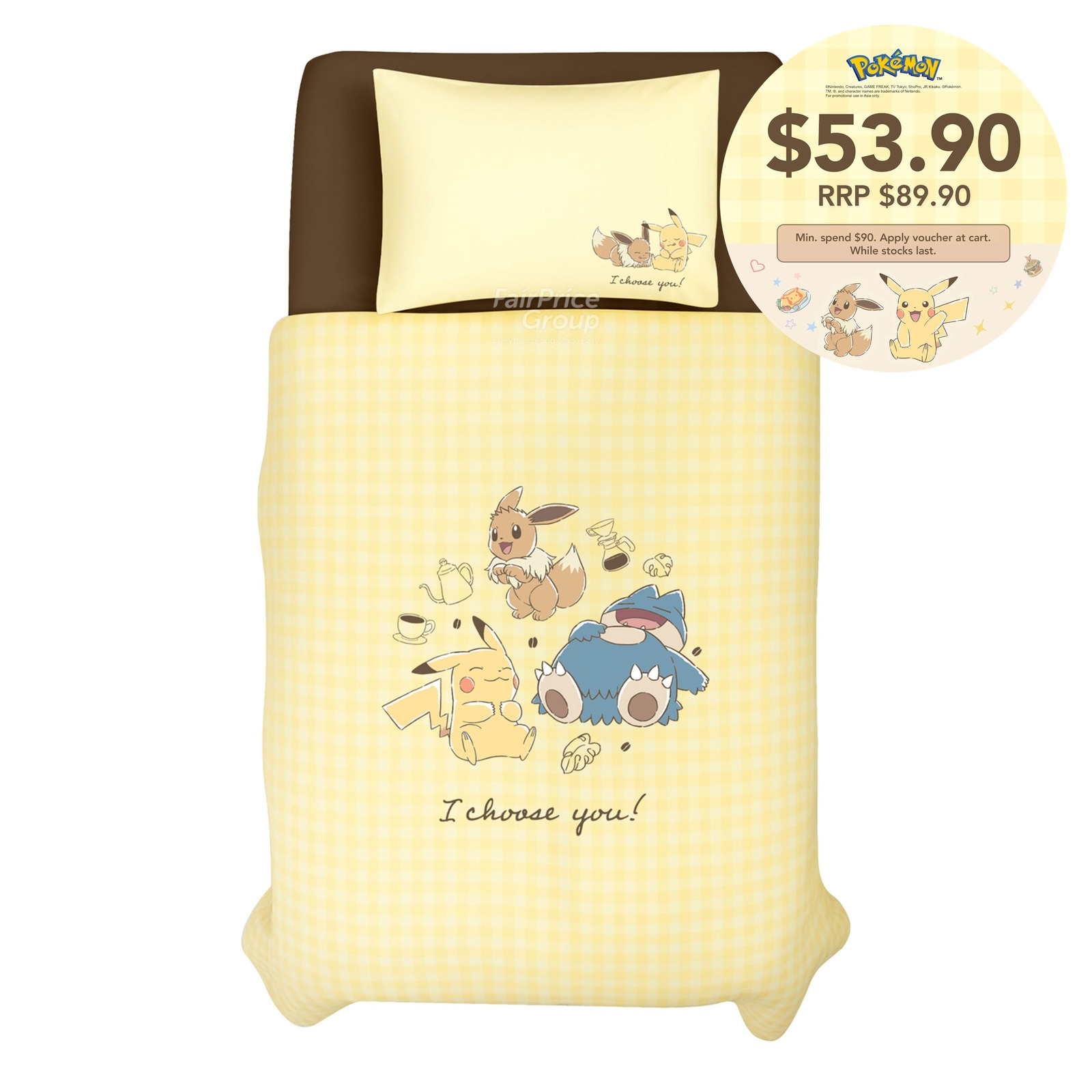 Pokémon Super Single Bedding Set | NTUC FairPrice