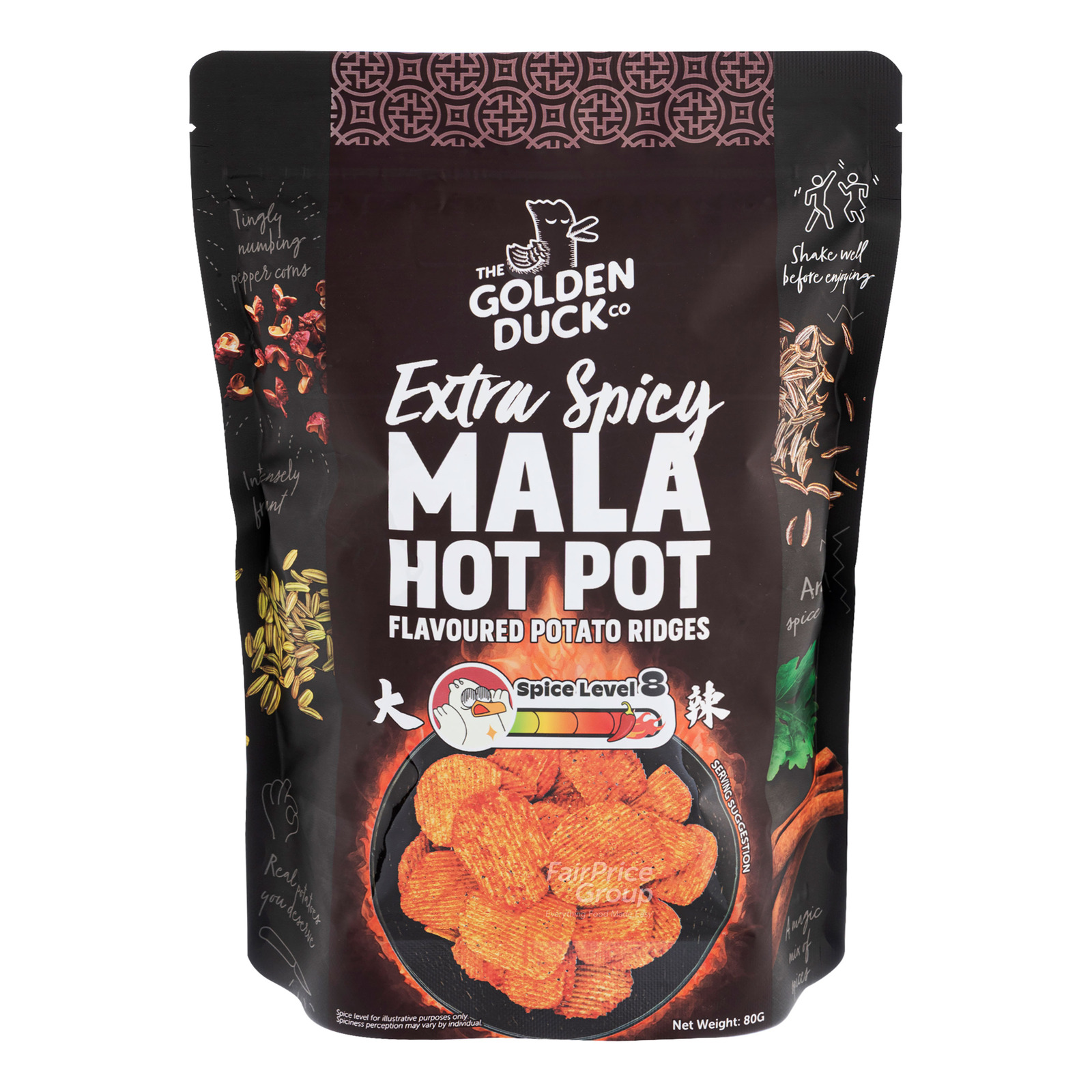 The Golden Duck Co. Gourmet Potato Ridges-Extra Spicy Mala HotPot ...