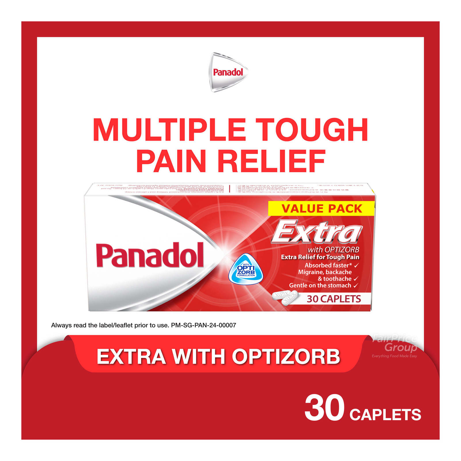 Panadol Extra with Optizorb Caplets | NTUC FairPrice