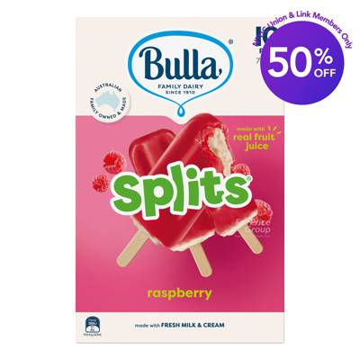 Bulla Splits Ice Cream Sticks - Raspberry | NTUC FairPrice