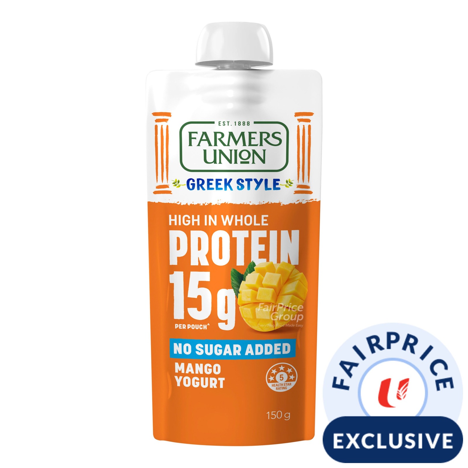 Farmers Union Greek Style High Protein Yogurt Pouch - Mango | NTUC ...