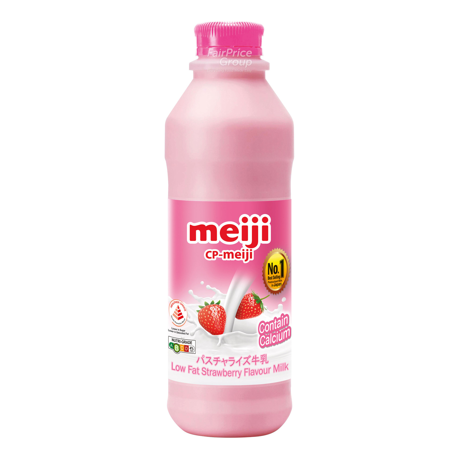 Meiji Low Fat Milk Bottle Drink - Strawberry | NTUC FairPrice