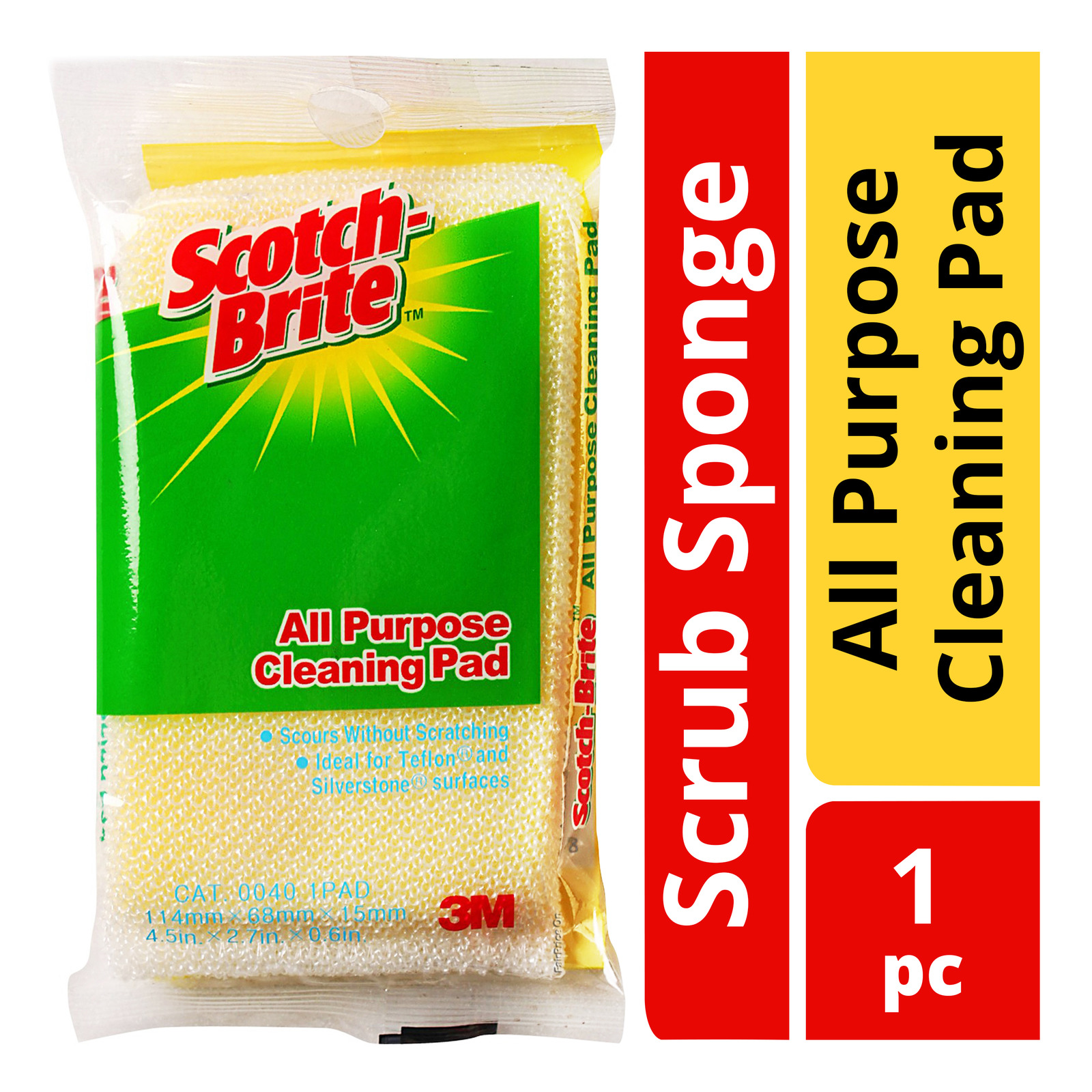 3M Scotch-Brite Scrub Sponge - All Purpose Cleaning Pad | NTUC FairPrice