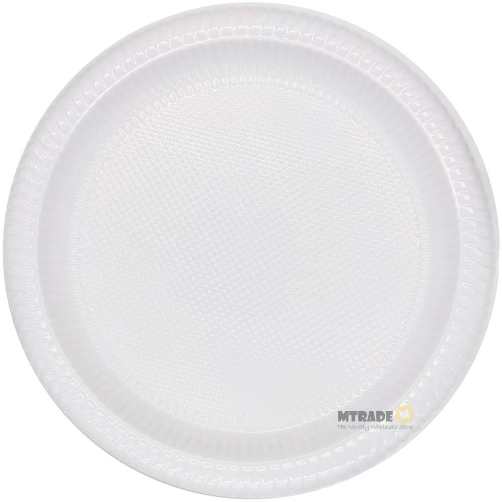 MTRADE Disposable 9 Inch White Plastic Plates | NTUC FairPrice