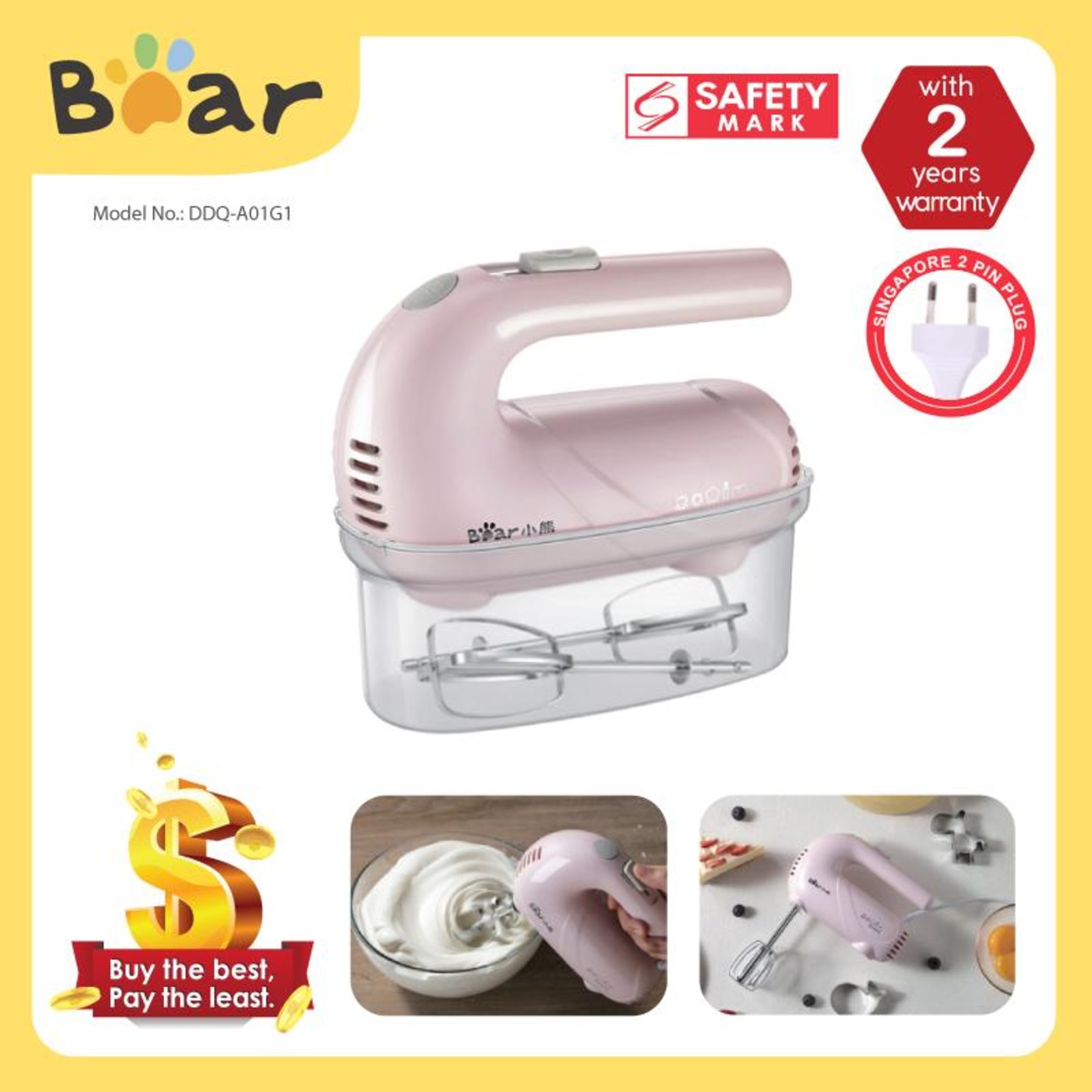 Bear Hand Mixer - 5 Speeds DDQ-A01G1 | NTUC FairPrice
