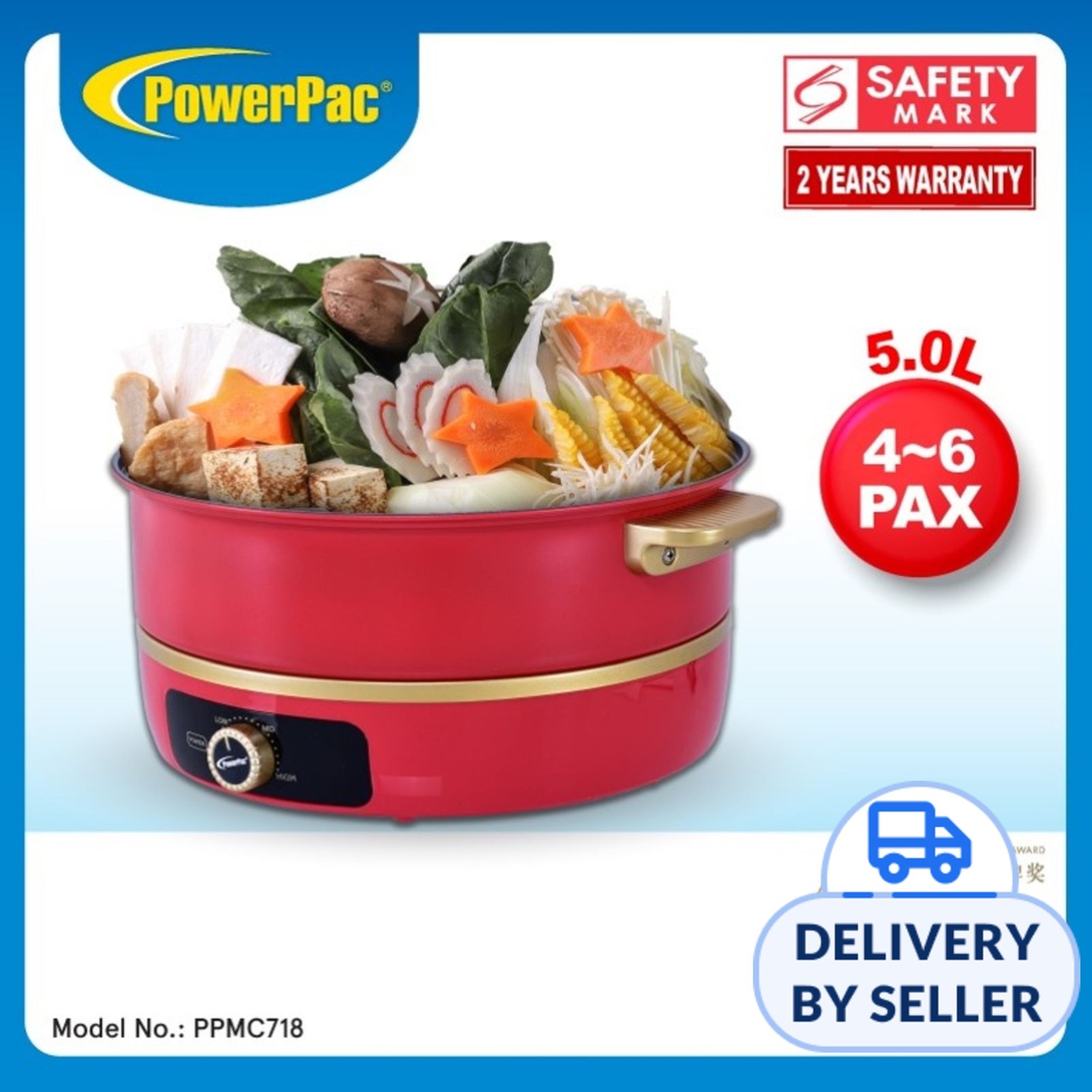 PowerPac 5L Multipurpose Steamboat Hot Pot PPMC718 | NTUC FairPrice