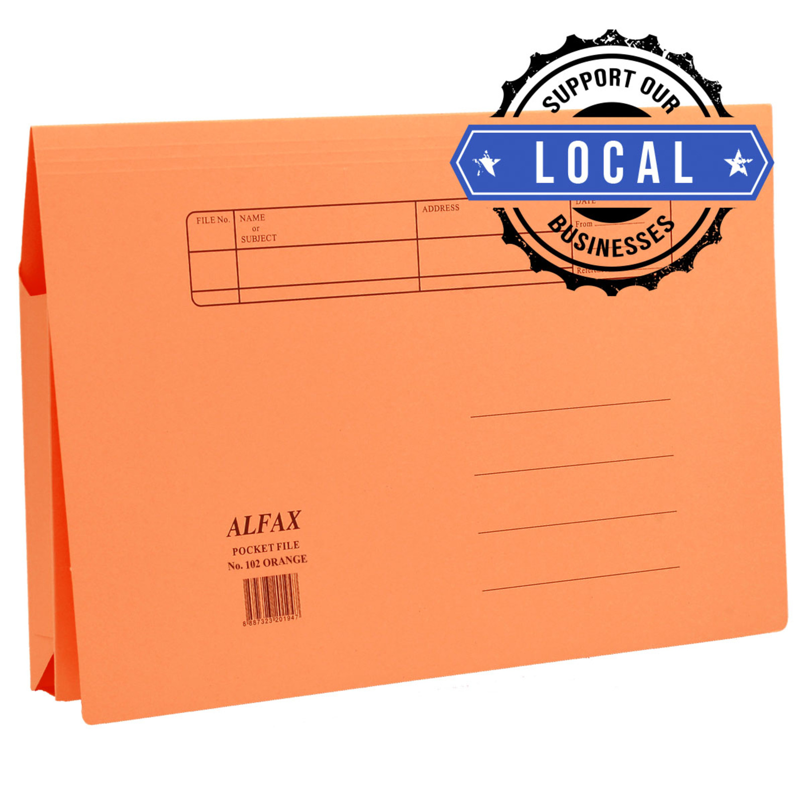 Alfax 102 Paper Pocket File Orange | NTUC FairPrice