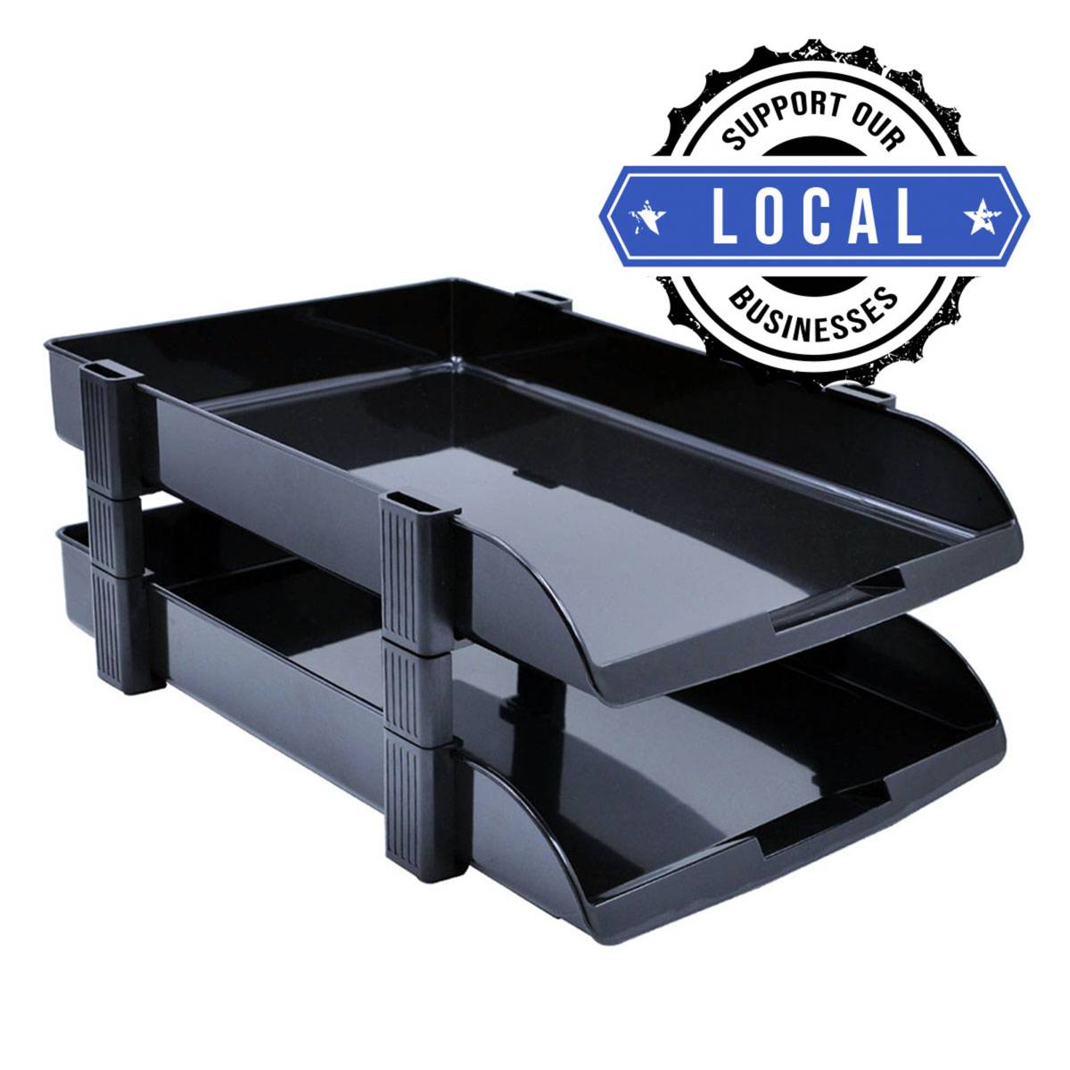 Alfax 2089 Letter Tray 2Tier Black | NTUC FairPrice