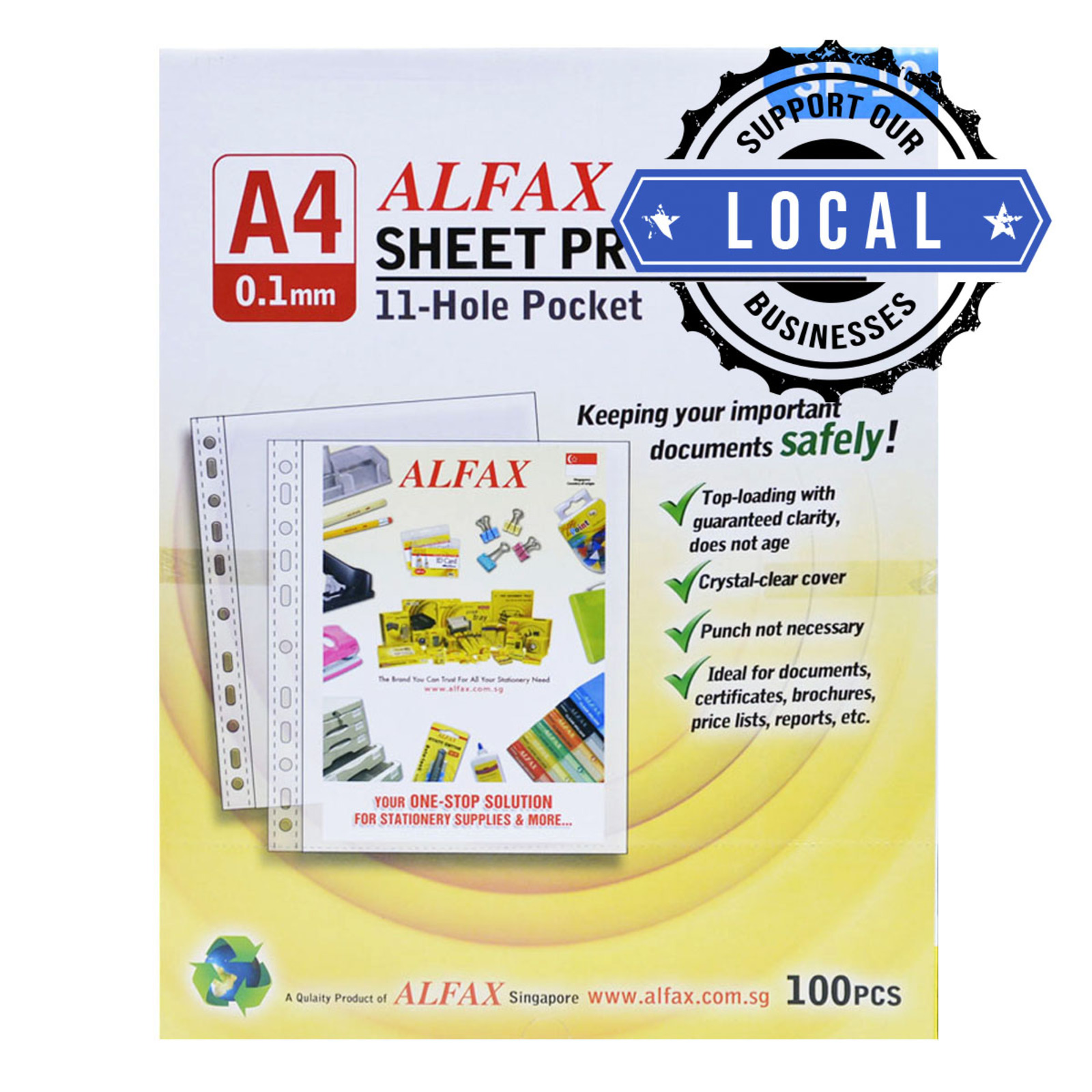 Alfax SP10 Sheet Protector 11holes 0.1mm A4 | NTUC FairPrice
