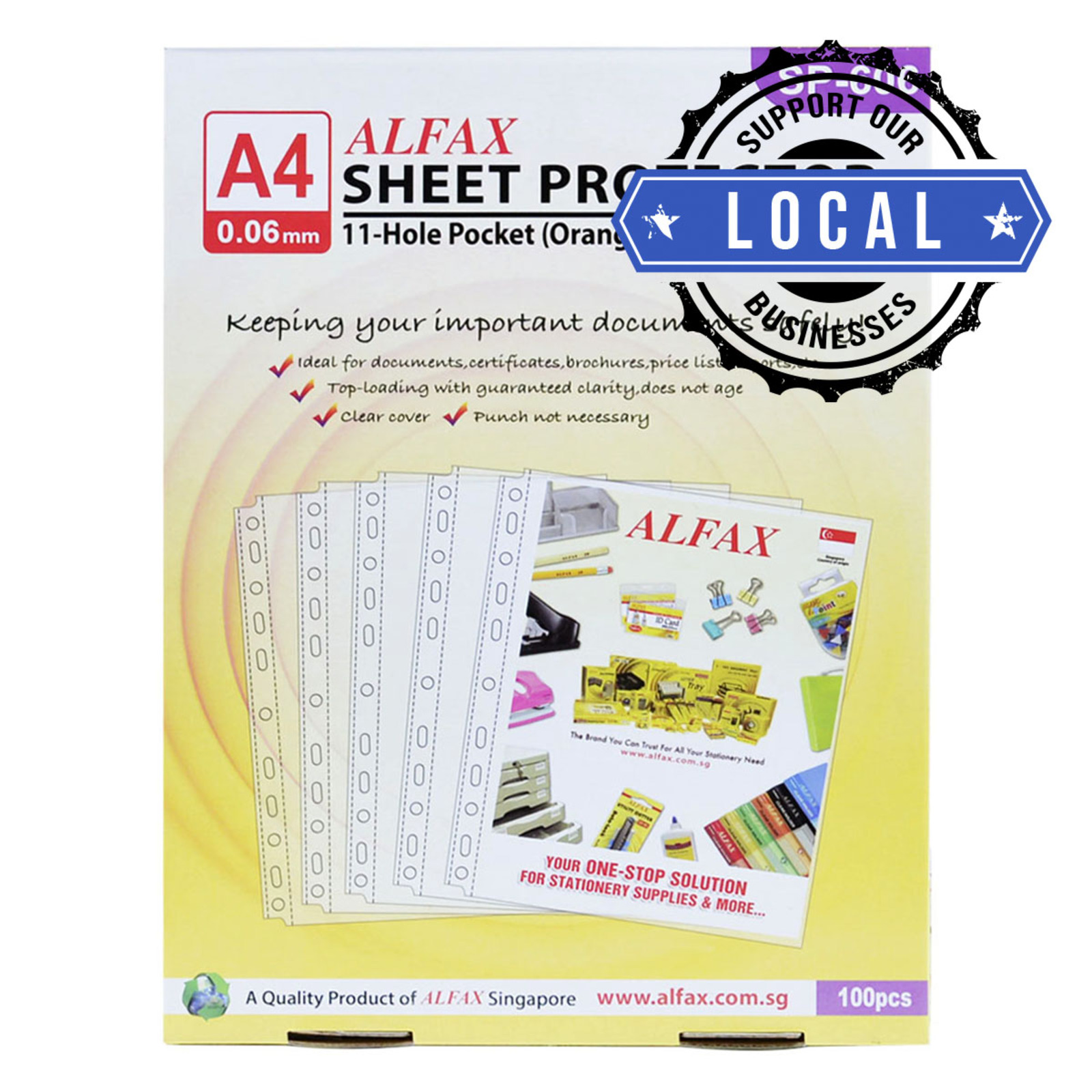 Alfax SP606 Sheet Protector 11holes 0.06mm Matte A4 | NTUC FairPrice