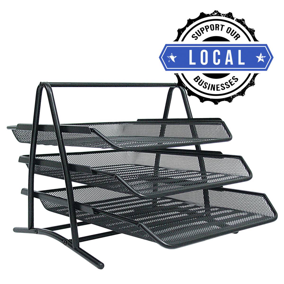 Alfax 377 Mesh Letter Tray 3-Tier Black | NTUC FairPrice