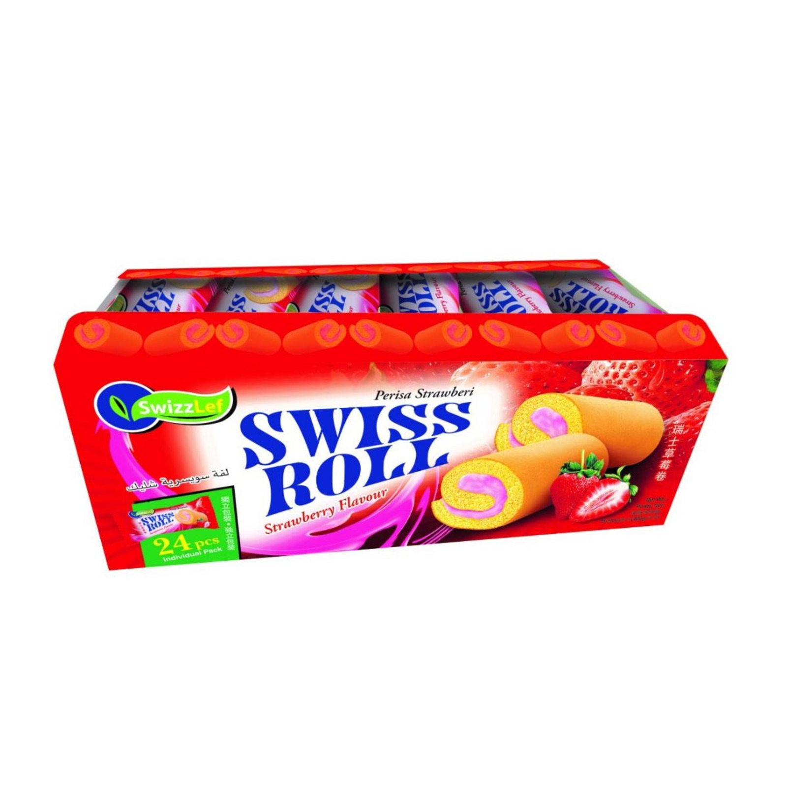 SwizzLef Swiss Roll - Strawberry Flavour | NTUC FairPrice