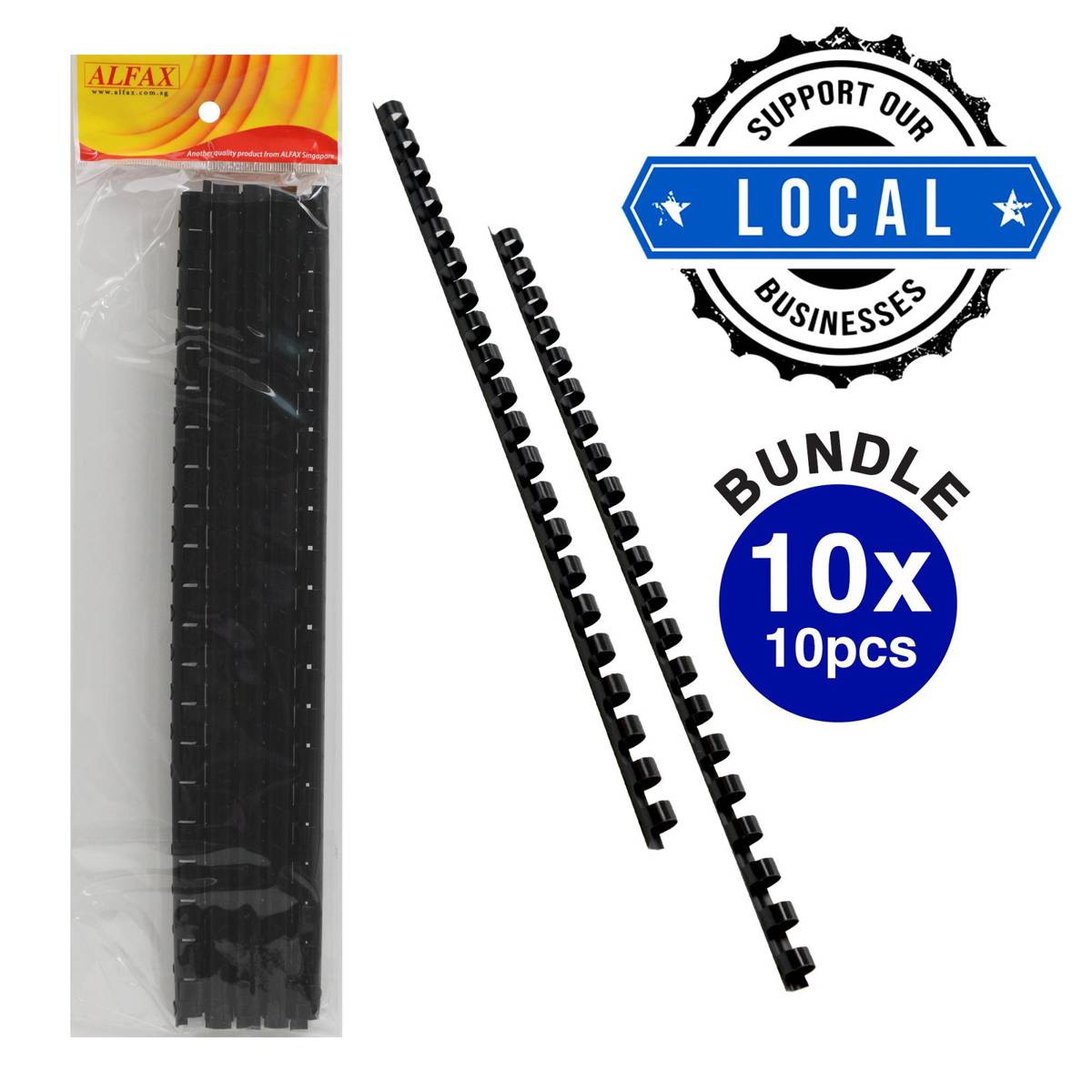 Alfax 110BK Binding Ring 10mm 21Rings A4 Black | NTUC FairPrice