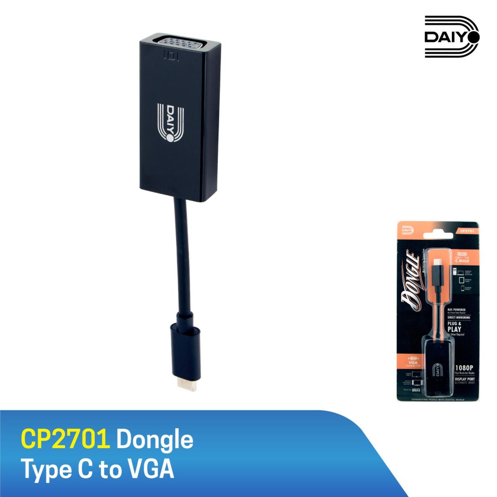 Daiyo Dongle - Type C To VGA 1 pc | NTUC FairPrice