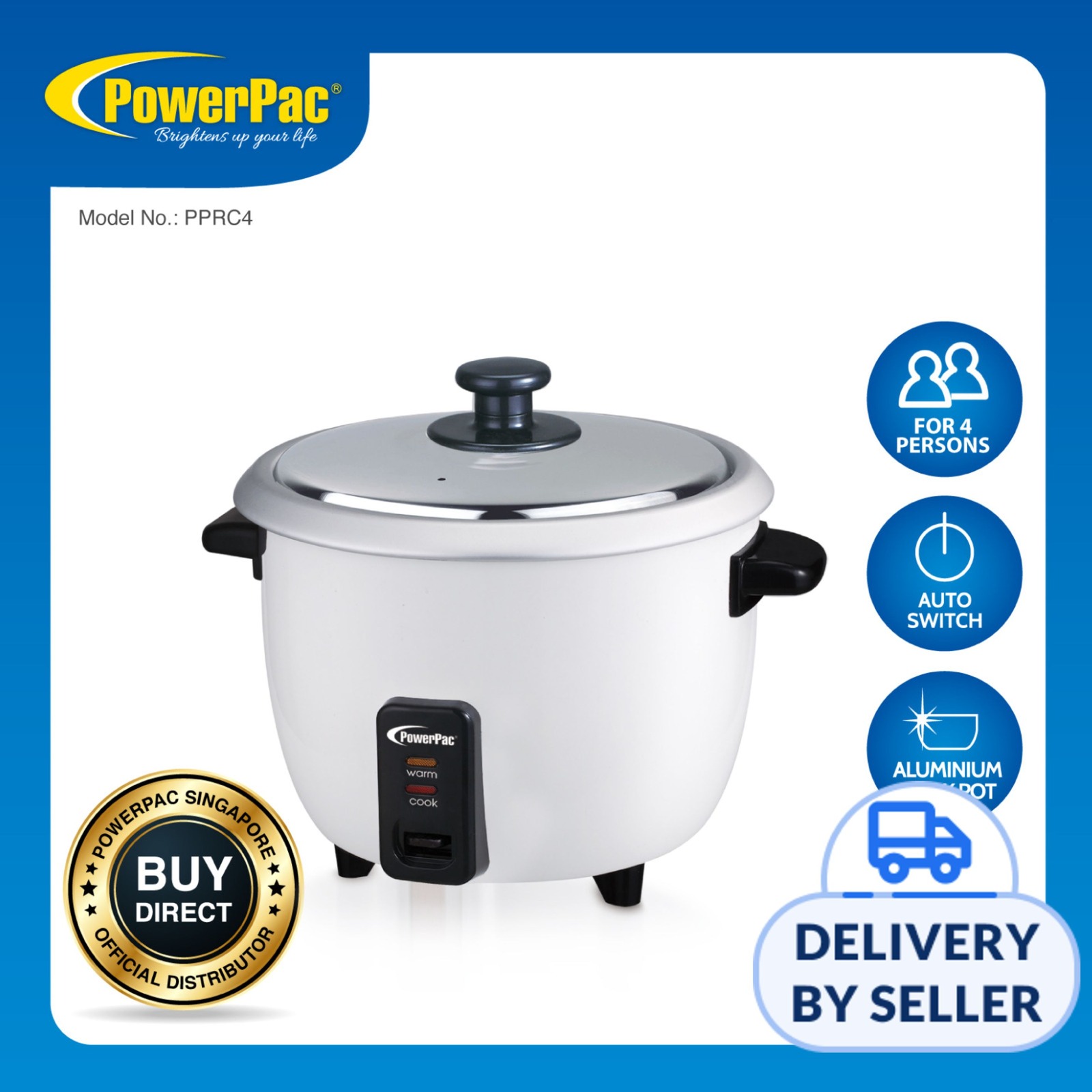 PowerPac (PPRC4) 1.0L Rice Cooker | NTUC FairPrice