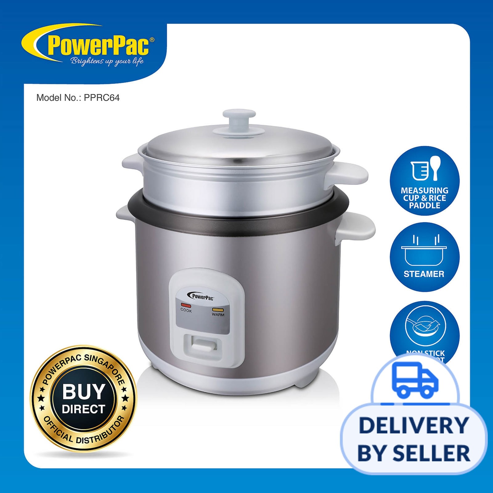 PowerPac (PPRC64) 1.0L Rice Cooker | NTUC FairPrice
