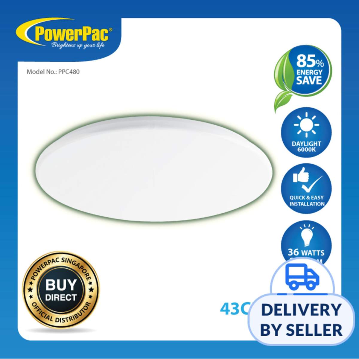 PowerPac (PPC480) Ceiling Lamp Sphere | NTUC FairPrice