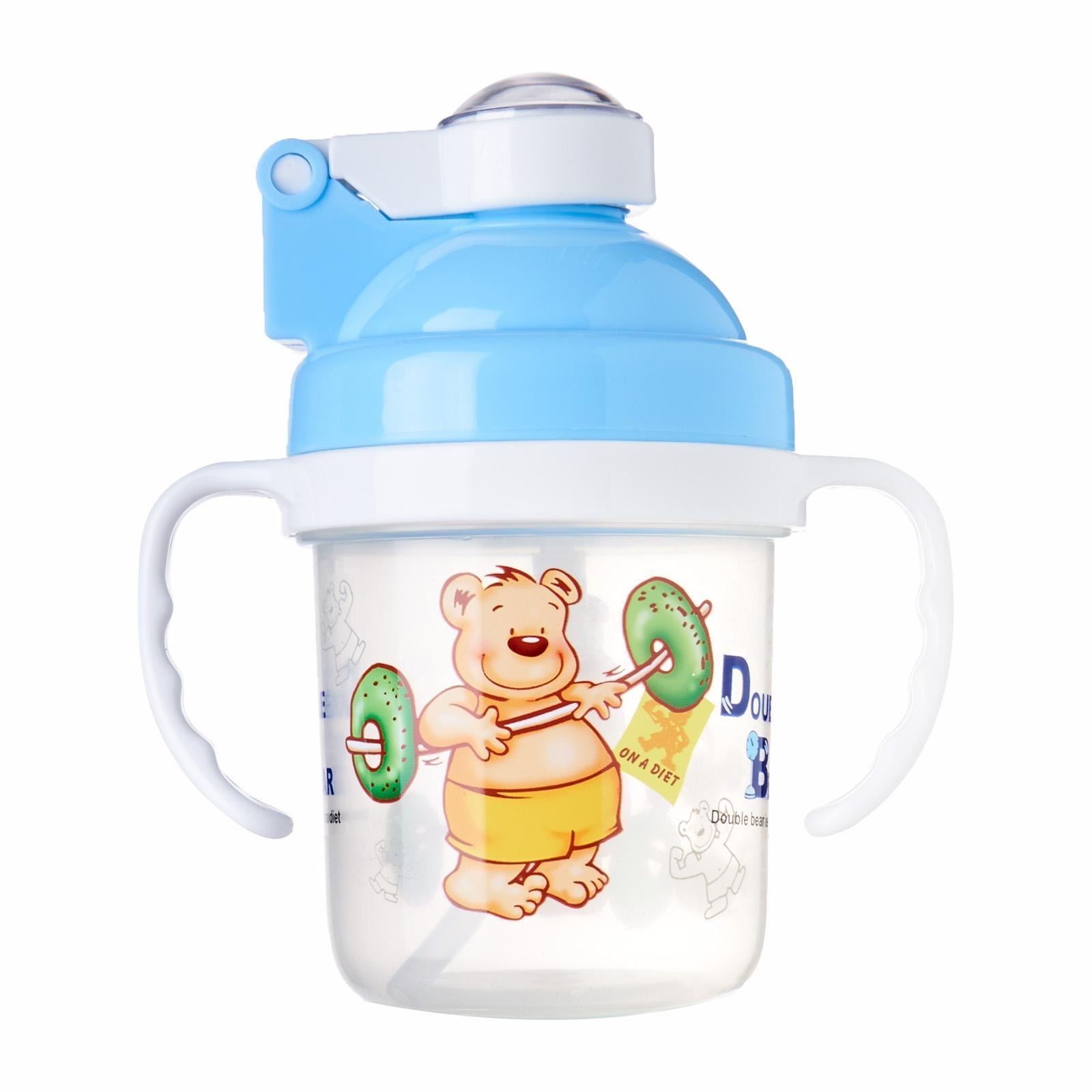Double Bear Baby Training Cup (Blue) 240Cc | NTUC FairPrice