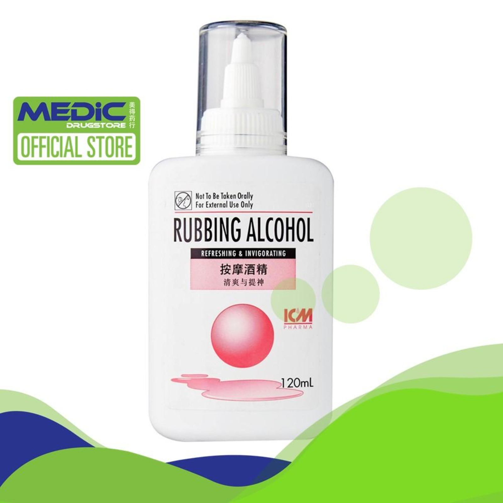 ICM Pharma Rubbing Alcohol 120Ml - By Medic Drugstore | NTUC FairPrice