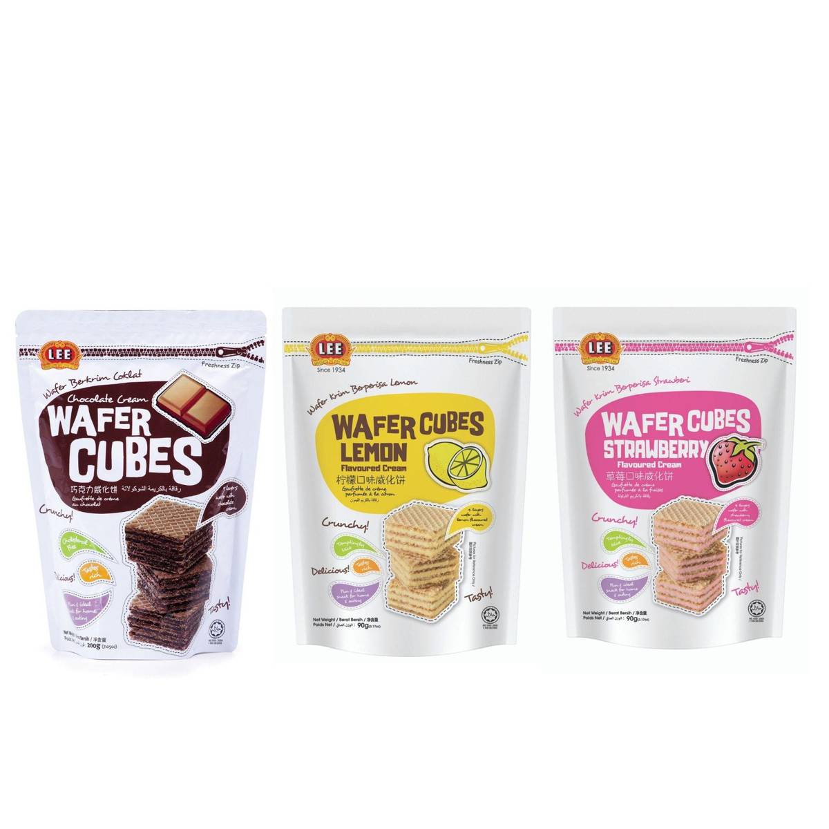 Lee Biscuits Bundle of 3 Cho/Lem/Sberry Crm Wafer Cubes Pac | NTUC ...