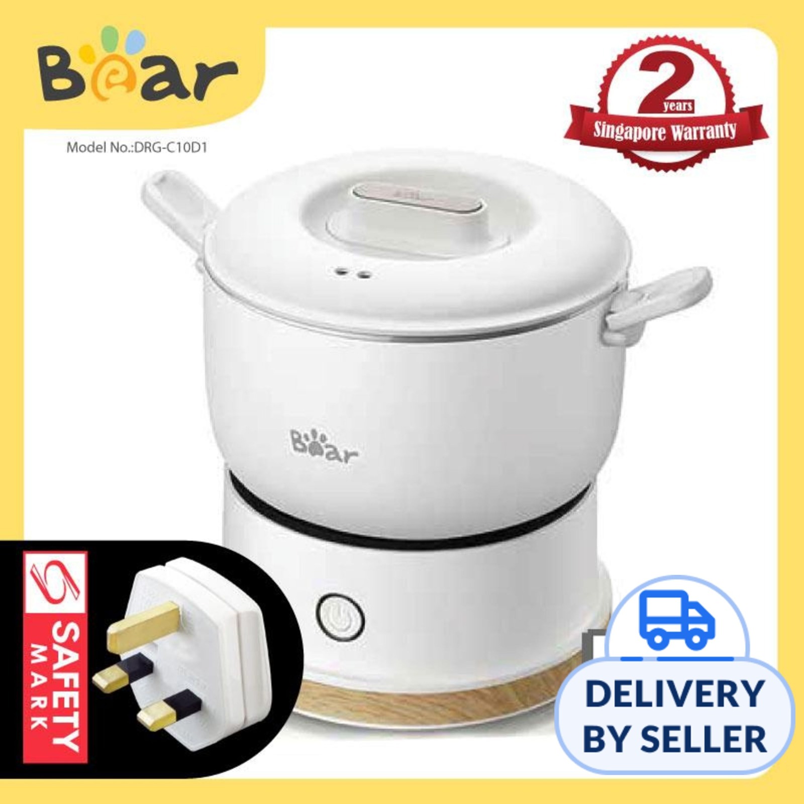 BEAR (DRG-C10D1) Electric multi cooker travelling 1.0L | NTUC FairPrice