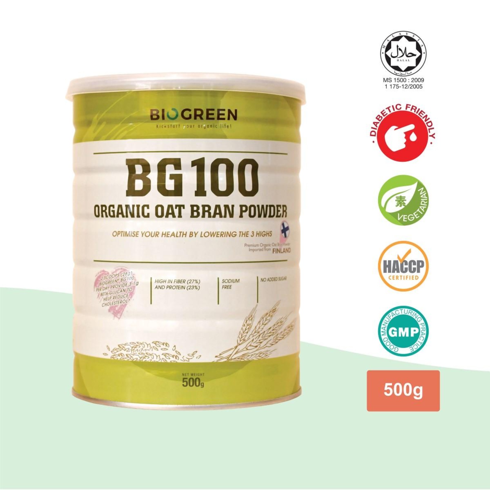 Biogreen Biogreen BG100 Organic Oat Bran Powder - Lower 3H | NTUC FairPrice