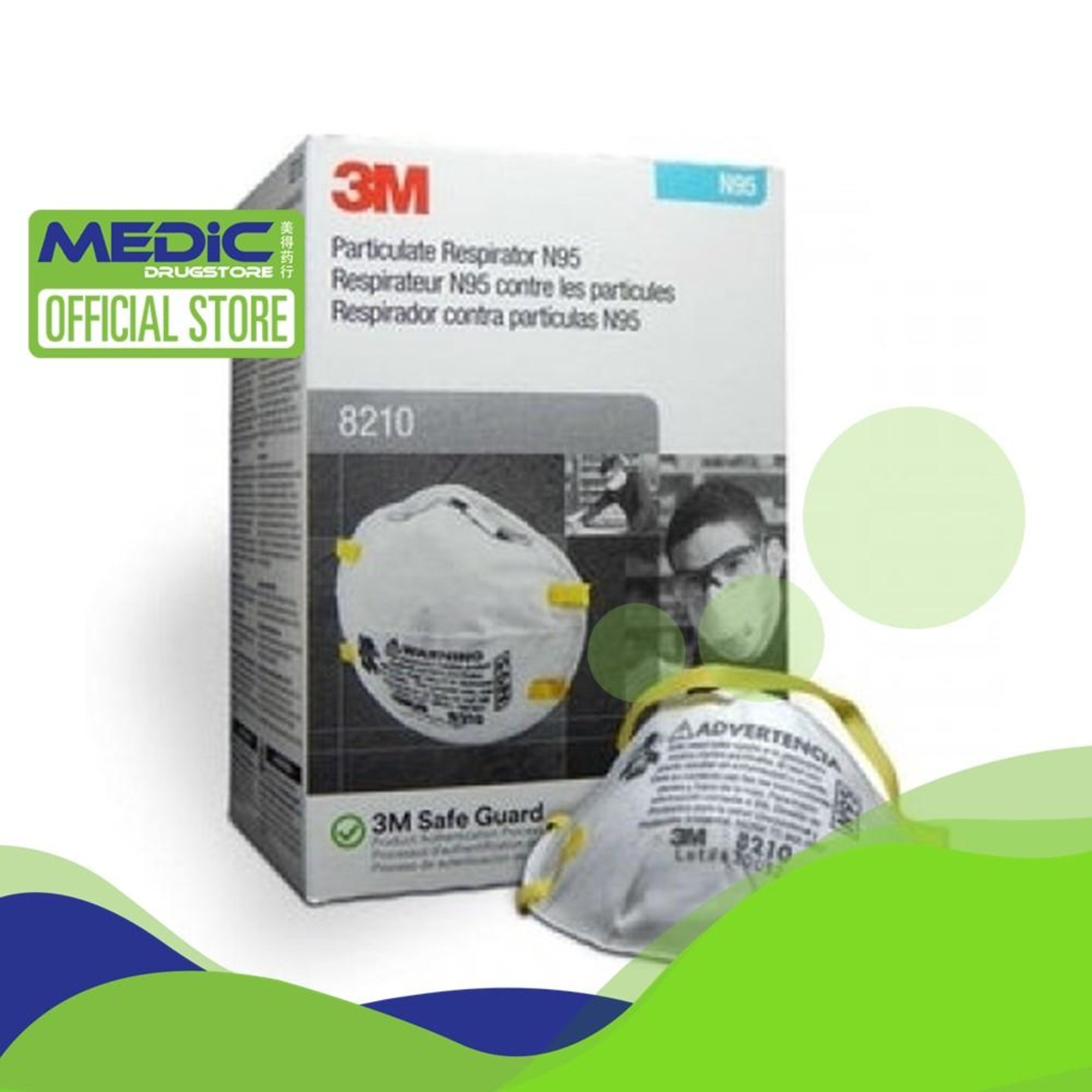 3M Particulate Respirator 8210 N95 Mask - Case | NTUC FairPrice