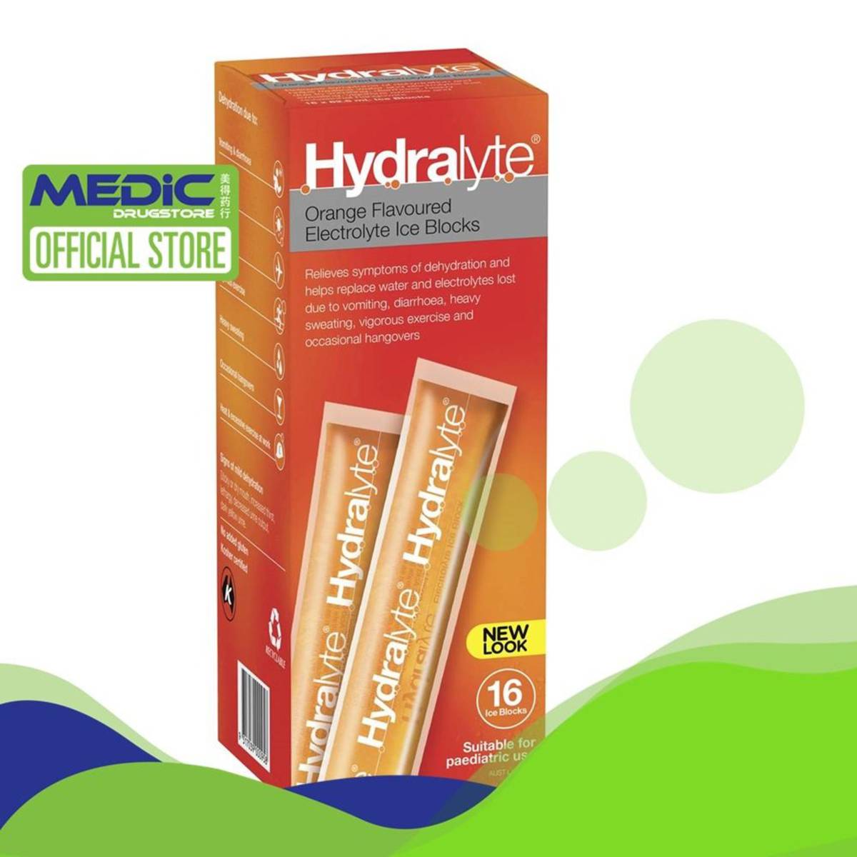 Hydralyte Orange Flavoured Electrolyte Ice Blocks | NTUC FairPrice