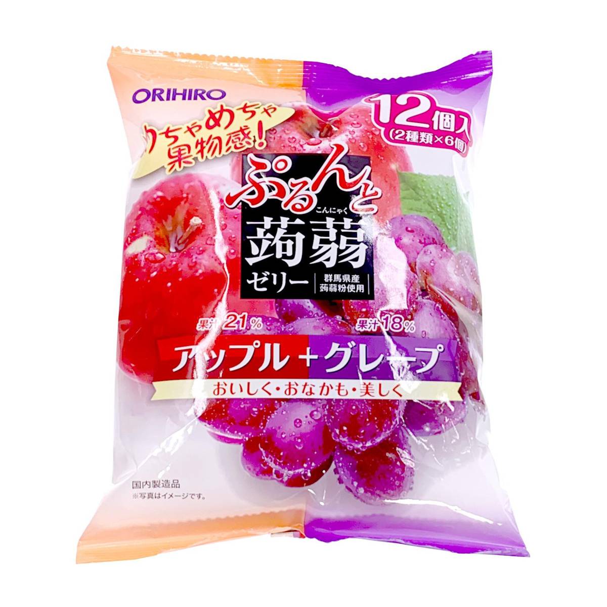 Orihiro Purun To Konnyaku Jelly Apple and Grape | NTUC FairPrice