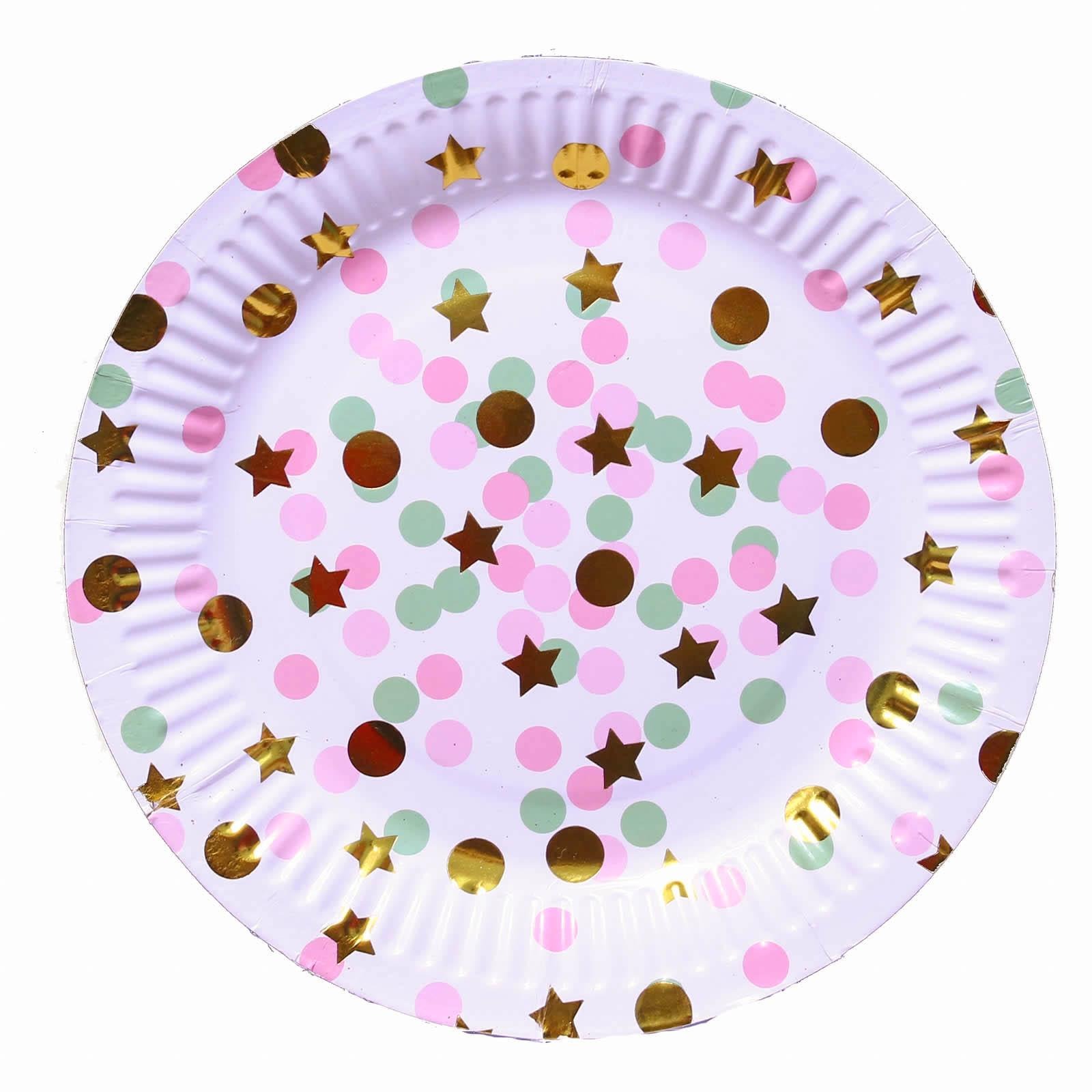Partyforte Disposable Paper Tableware - Colorful 9In Plate | NTUC FairPrice