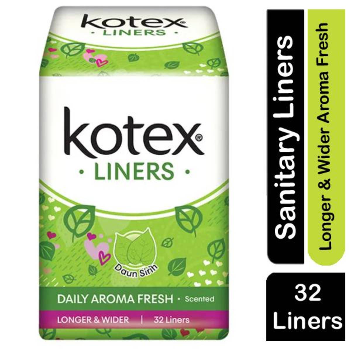 Kotex Betel Leaf Longer & Wider Scented LINERS 175mm Long | NTUC FairPrice