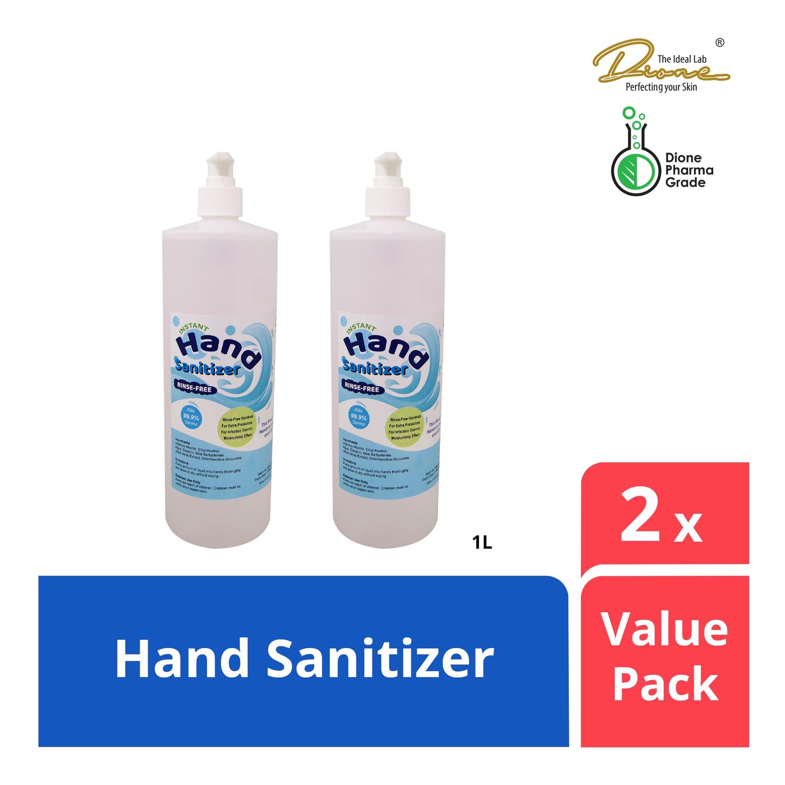 Dione the ideal lab Hand Sanitizer, value pack | NTUC FairPrice