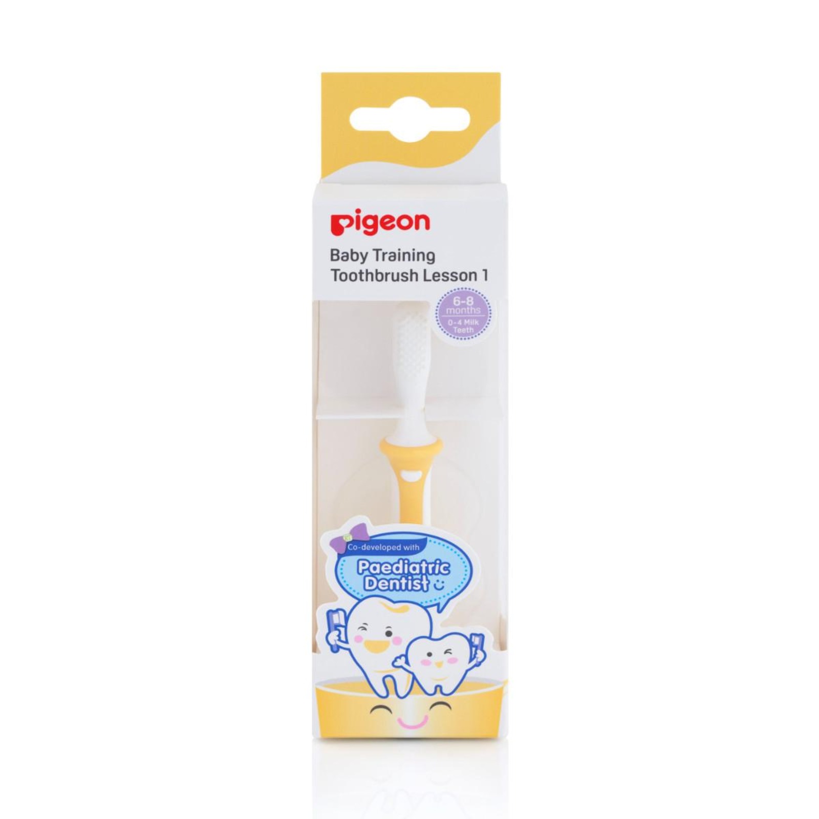 Pigeon Training Toothbrush Lesson 1 - Yellow (6-8m) | NTUC FairPrice