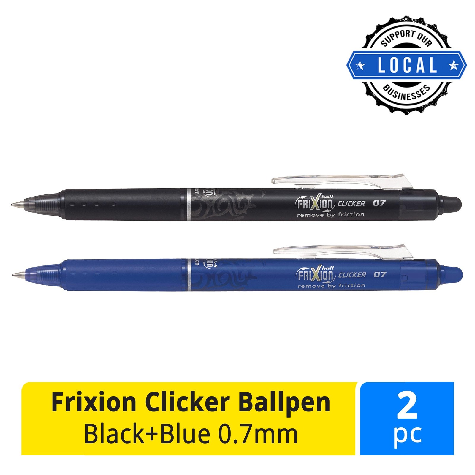 Pilot BLRTFR7 Frixion Clicker Ball Pen 0.7mm Black+Blue | NTUC FairPrice
