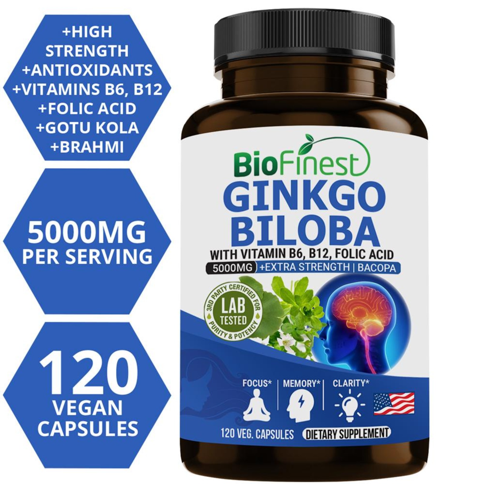 Biofinest Ginkgo Biloba 5000mg B6 B12 Folic Acid Supplement | NTUC ...