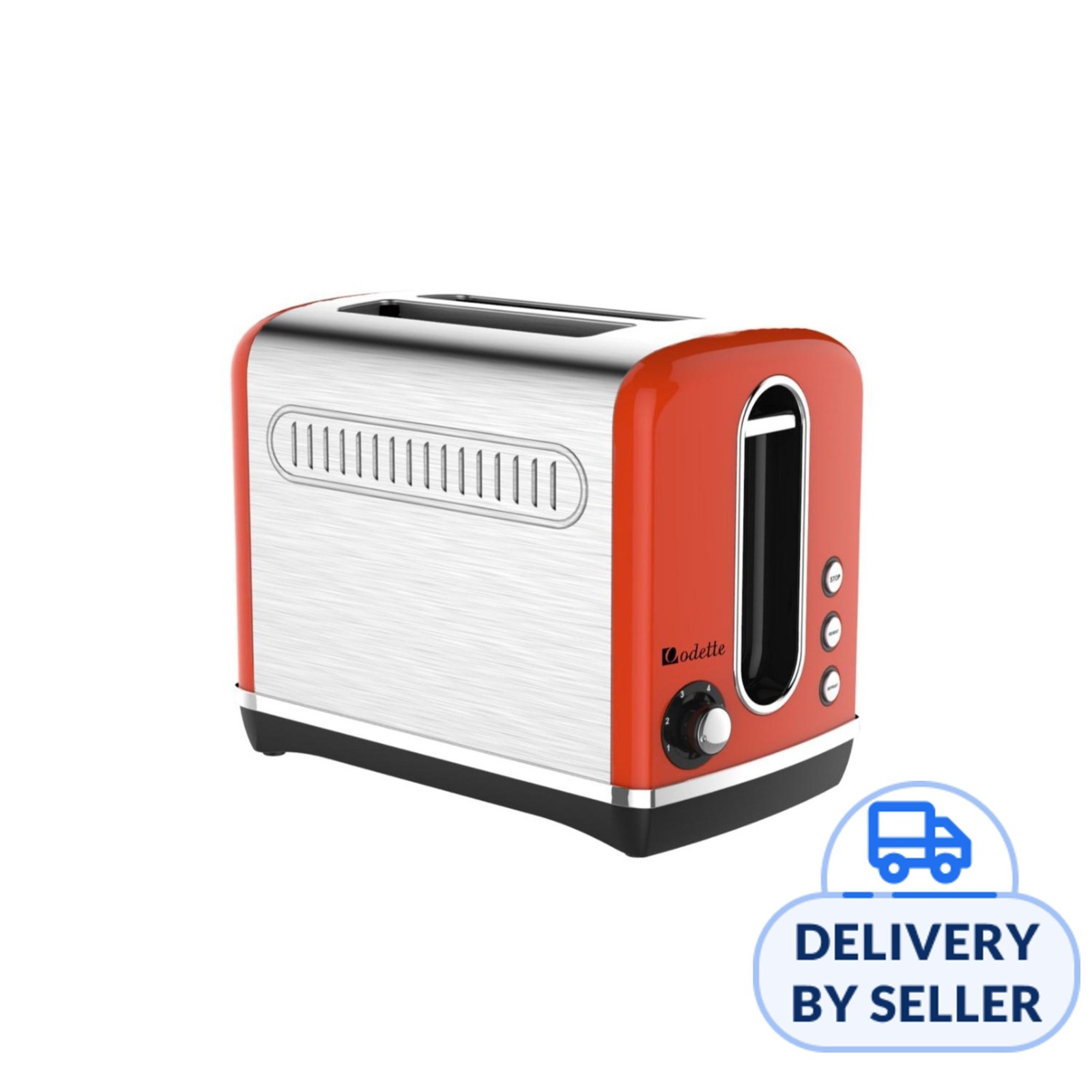 Odette Streamline Series 2-Slice Bread Toaster (Orange) | NTUC FairPrice