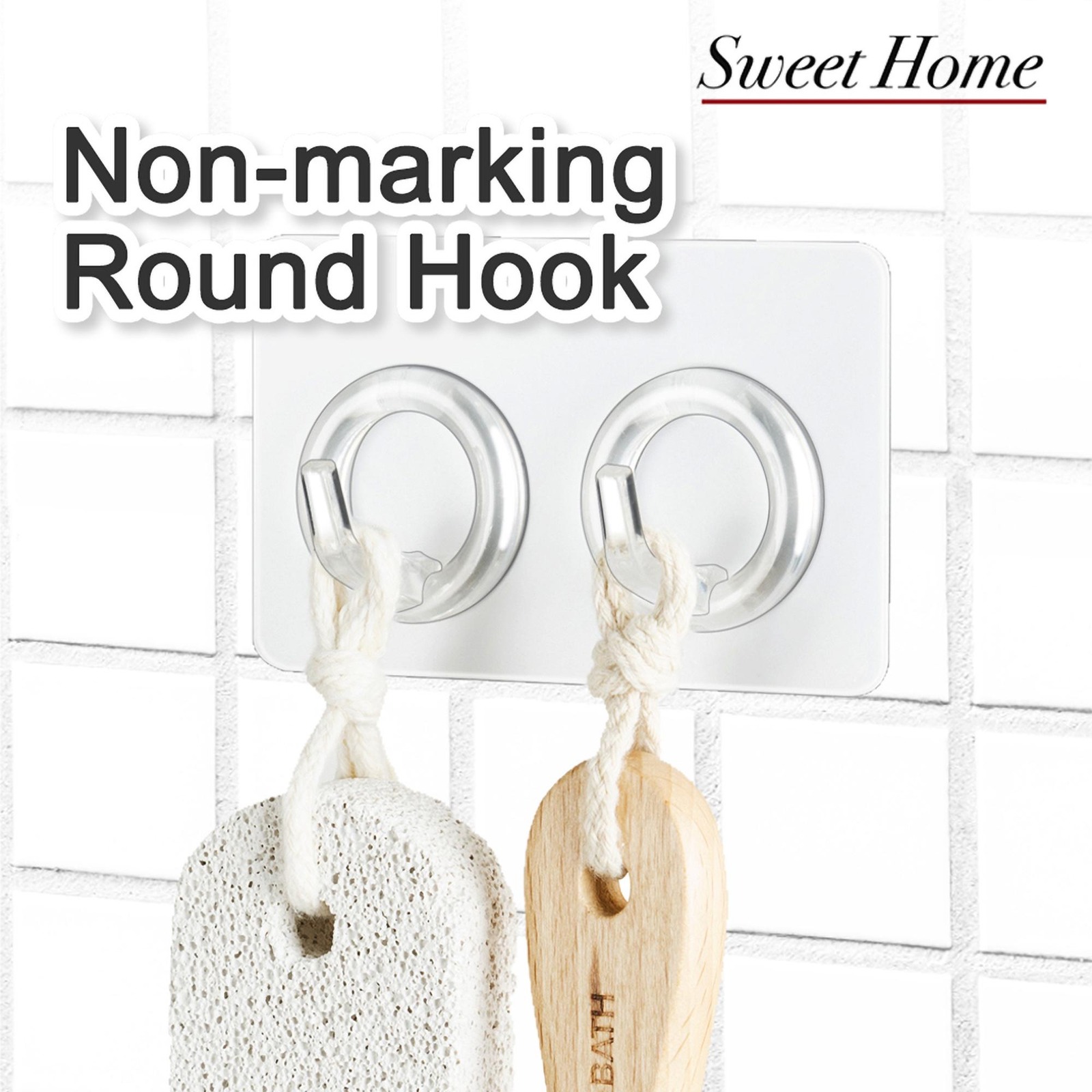DeHub Punch-Free Non-marking Round Sticky Hook | NTUC FairPrice