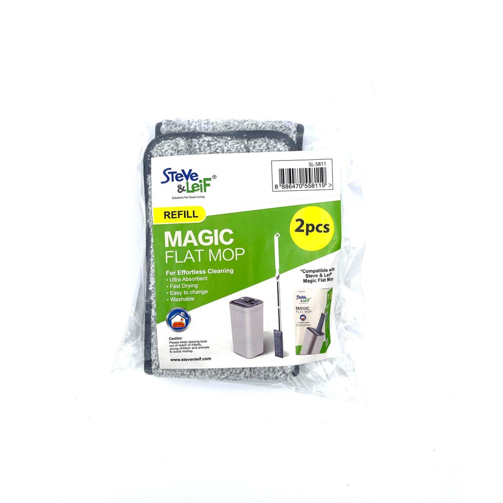 Steve & Leif Magic Flat Mop Head Cloths Refill Pack [2 Pcs] | NTUC ...