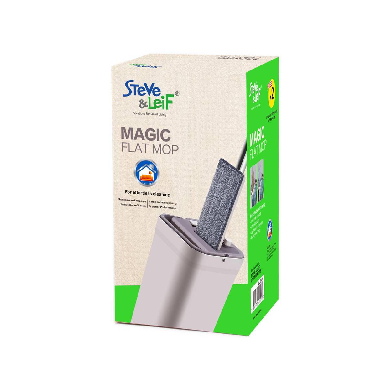 Steve & Leif Magic Flat Mop With Bucket | NTUC FairPrice