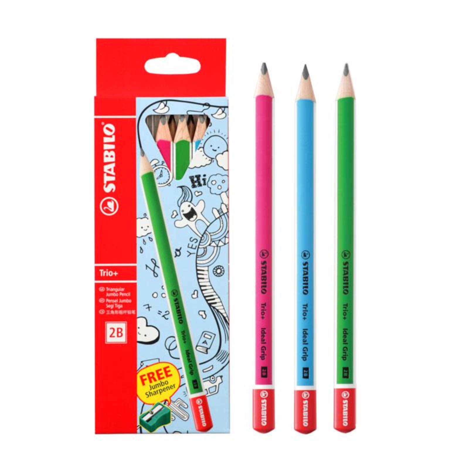 STABILO Trio364 Jumbo 2B Triangular Pencil box of 6 | NTUC FairPrice