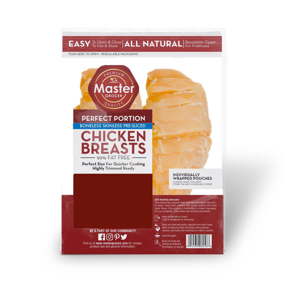 Master Grocer 99% Fat Free Chicken Breast Sliced IQF 500G Fr | NTUC ...