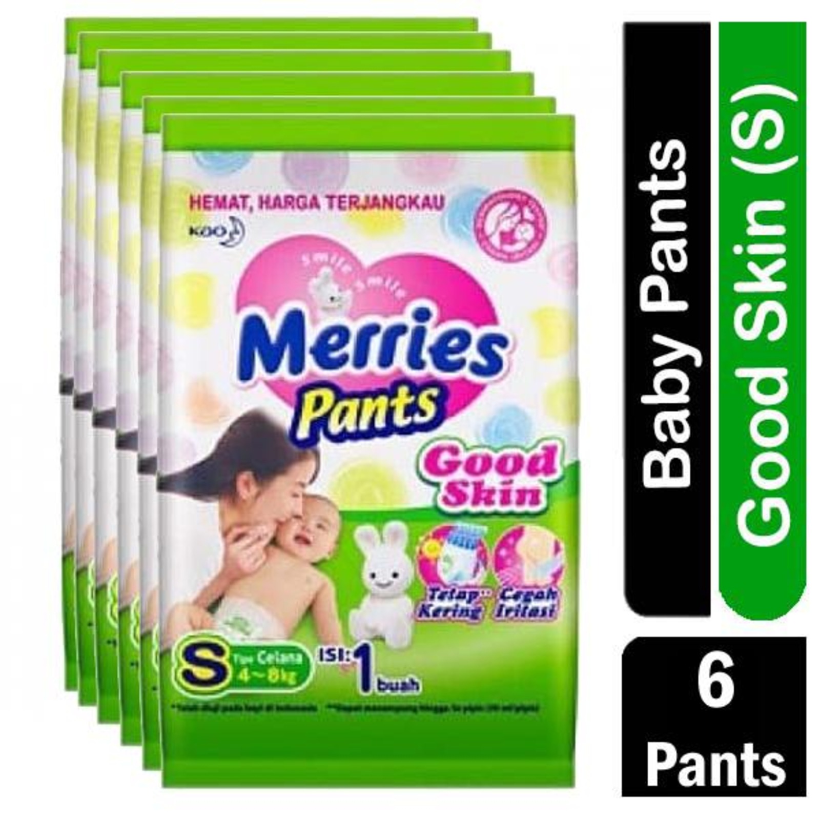 Merries Good Skin Diaper Pants - S (4Kg to 8Kg),Sachet Pack | NTUC ...