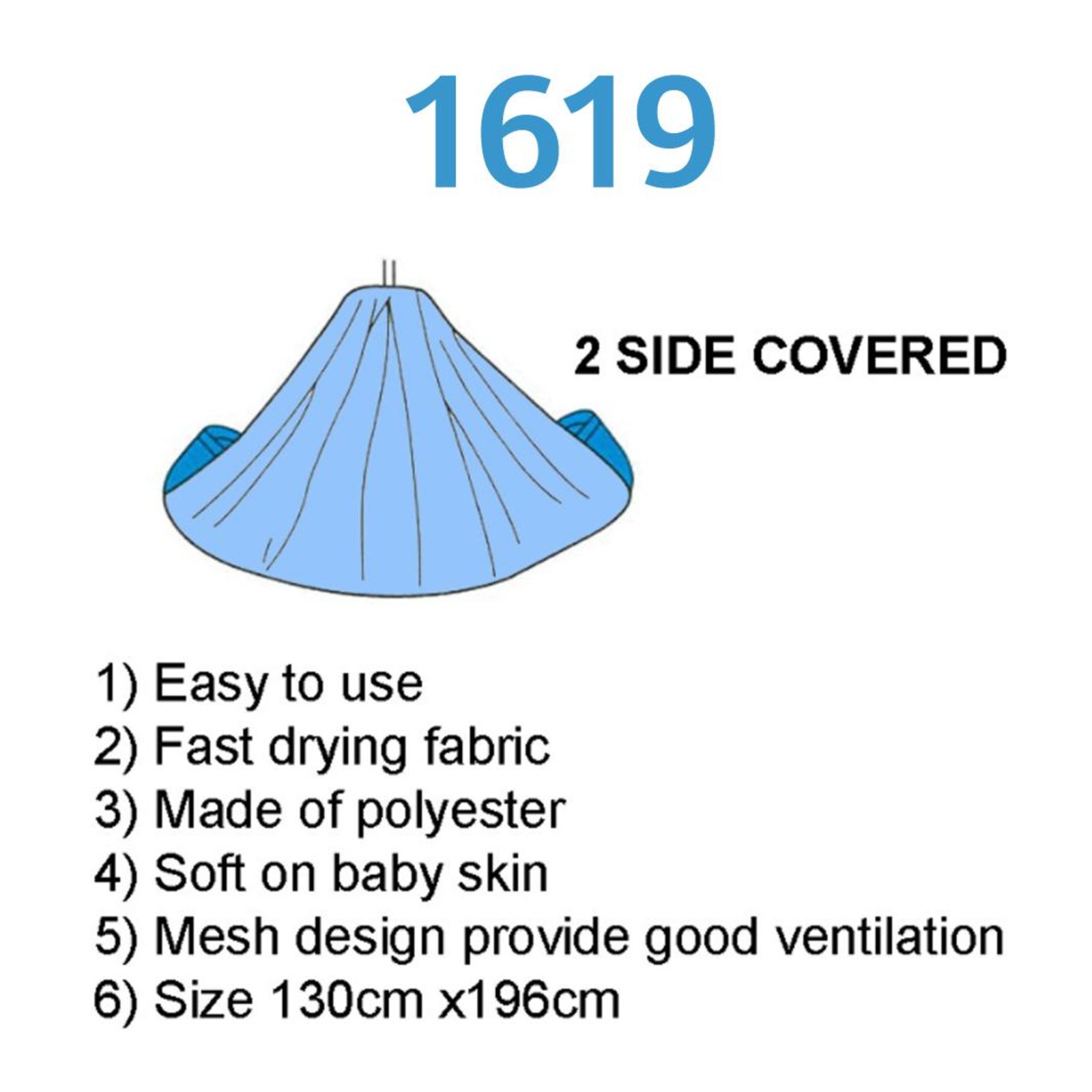 BabyOne Sarong Net 2 Ends Covered - Blue | NTUC FairPrice